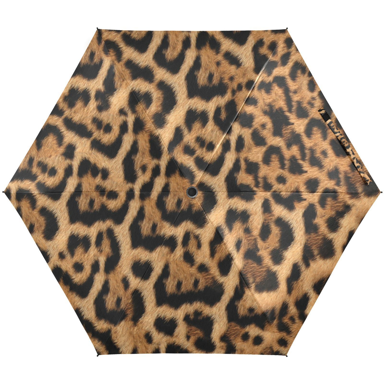 JSTEL Leopard Cheetah Print Jaguar Folding Umbrella for Rain Sun Travel Mini Lightweight Compact ...