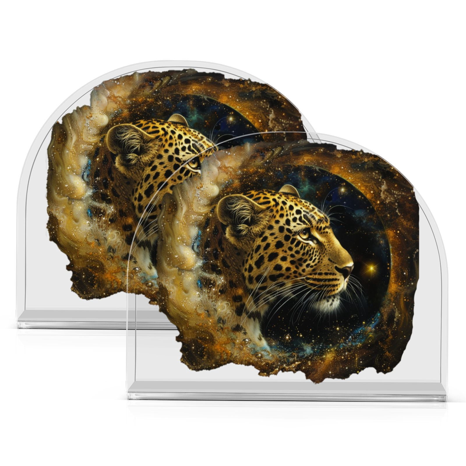 JSTEL Leopard Cheetah Starry Sky Napkin Holder for Table Cocktail ...