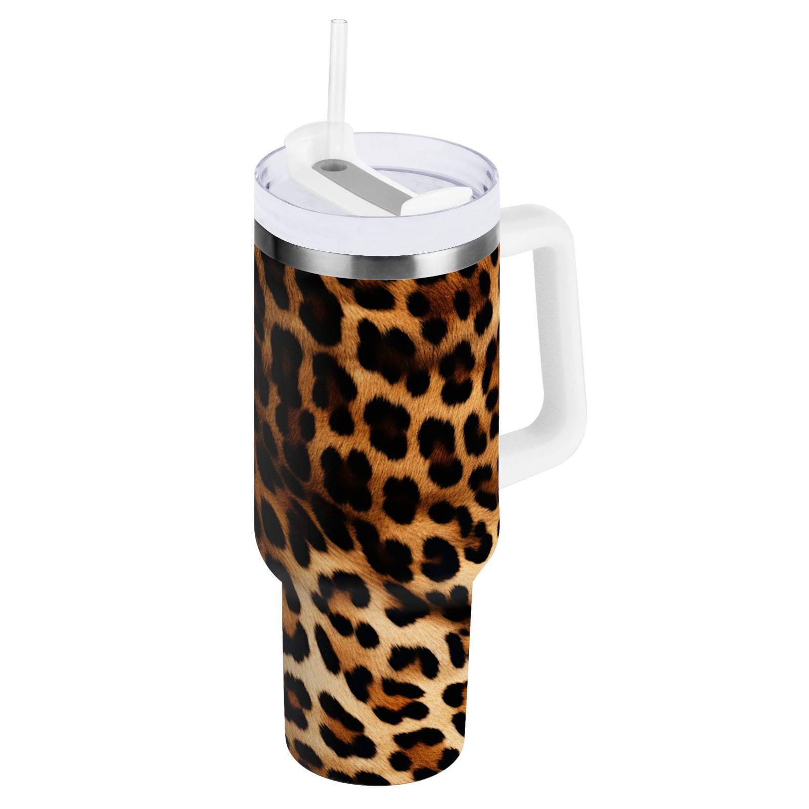 JSTEL Leopard Print Cheetah 40 oz Tumbler Stainless Steel Water Bottle ...