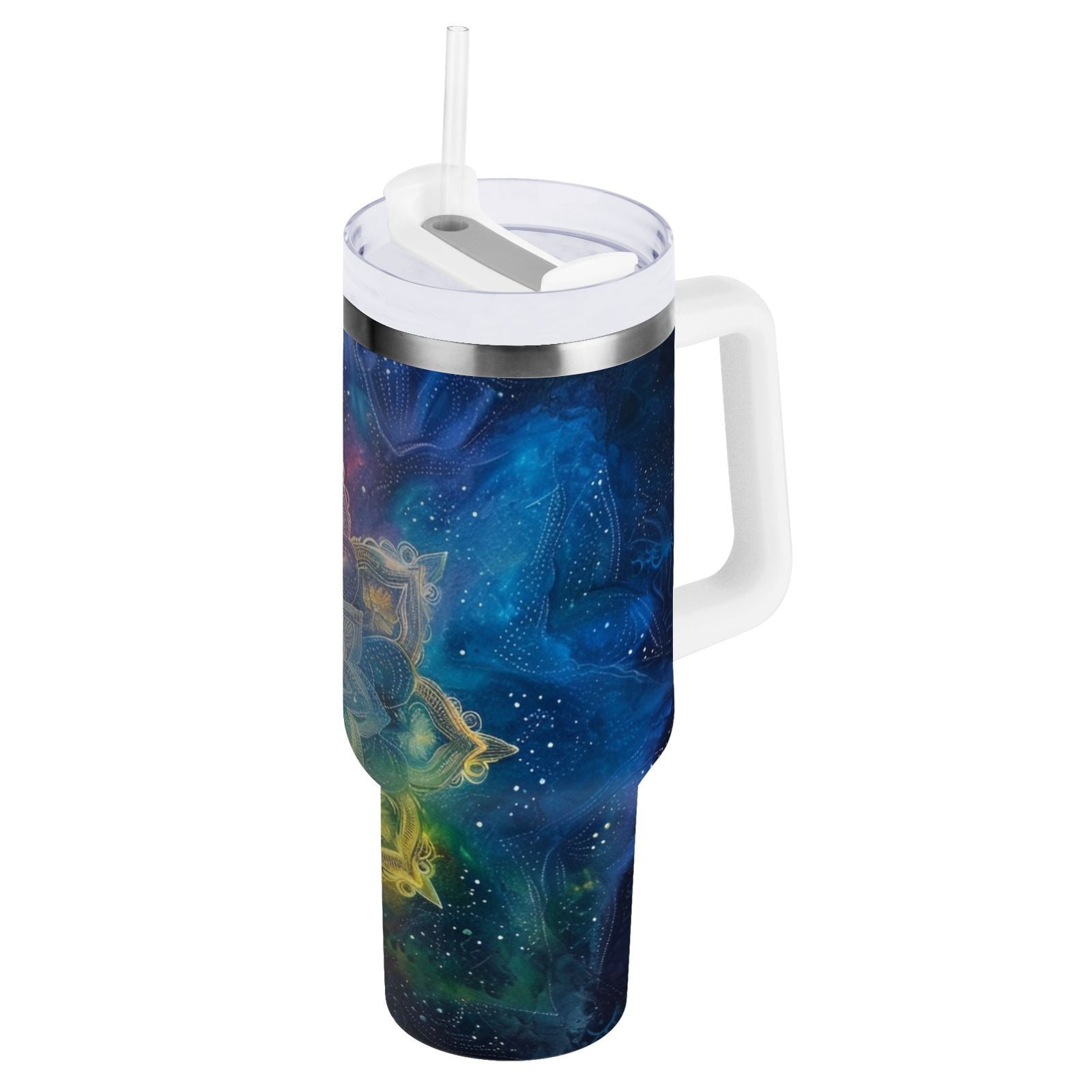 JSTEL Mandala Rainbow Color Nebula 40 oz Tumbler Stainless Steel Water ...