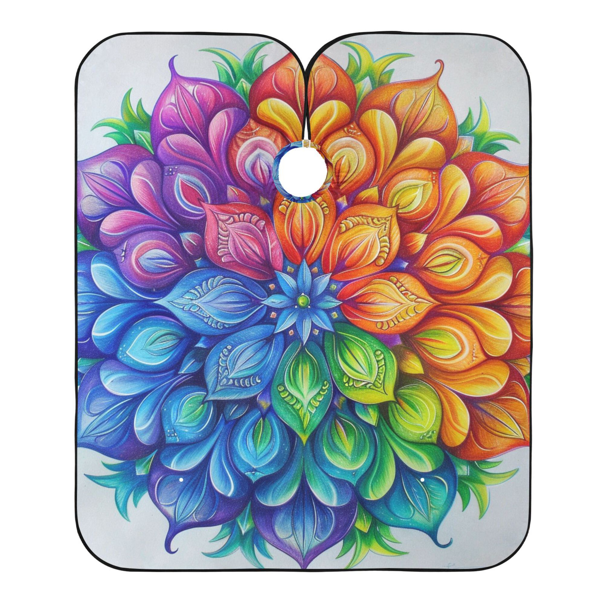 JSTEL Mandala Rainbow Waterproof Barber Cape for Men Women Beard ...