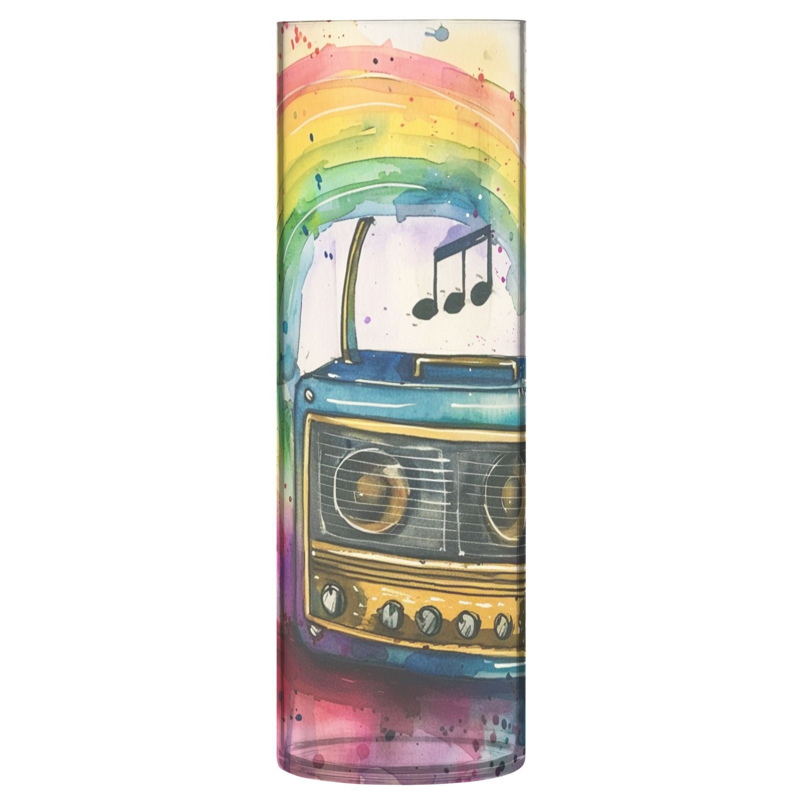 JSTEL Music Notes Radio Rainbow Flower Vase Decorative Floreros for ...