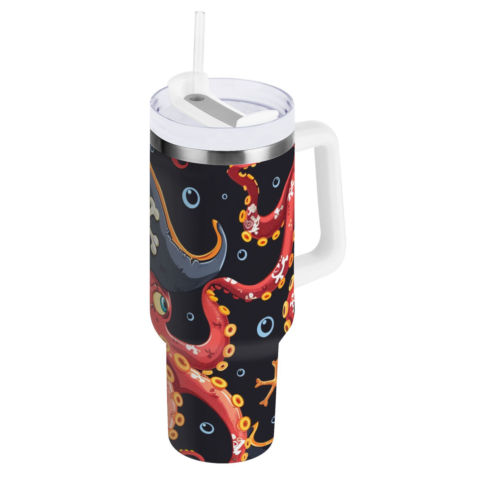 JSTEL Octopus Captain Bubble 30 oz Tumbler Stainless Steel Water Bottle ...