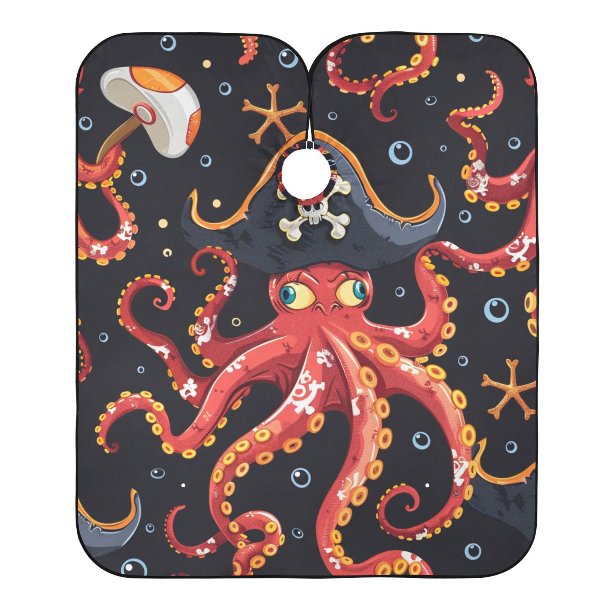 JSTEL Octopus Captain Bubble Waterproof Barber Cape for Men Women Beard ...