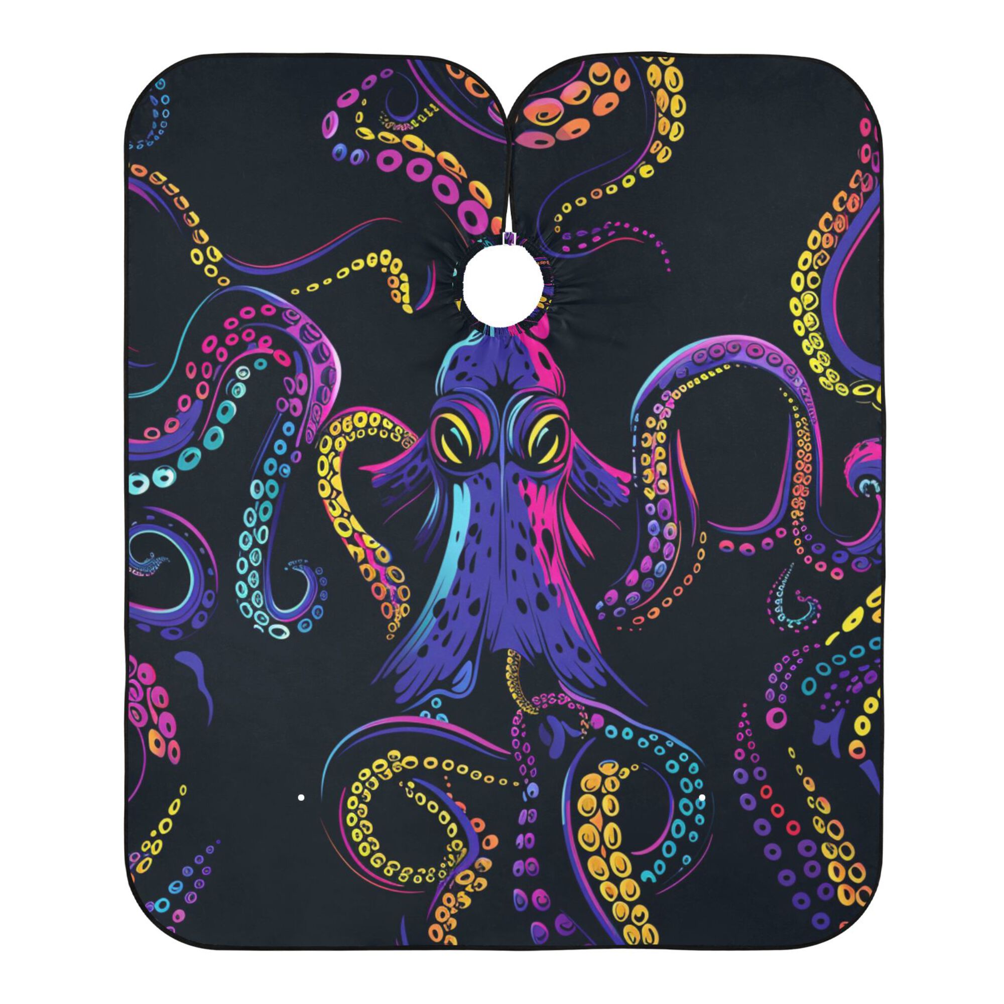 JSTEL Octopus Rainbow Color Waterproof Barber Cape for Men Women Beard ...