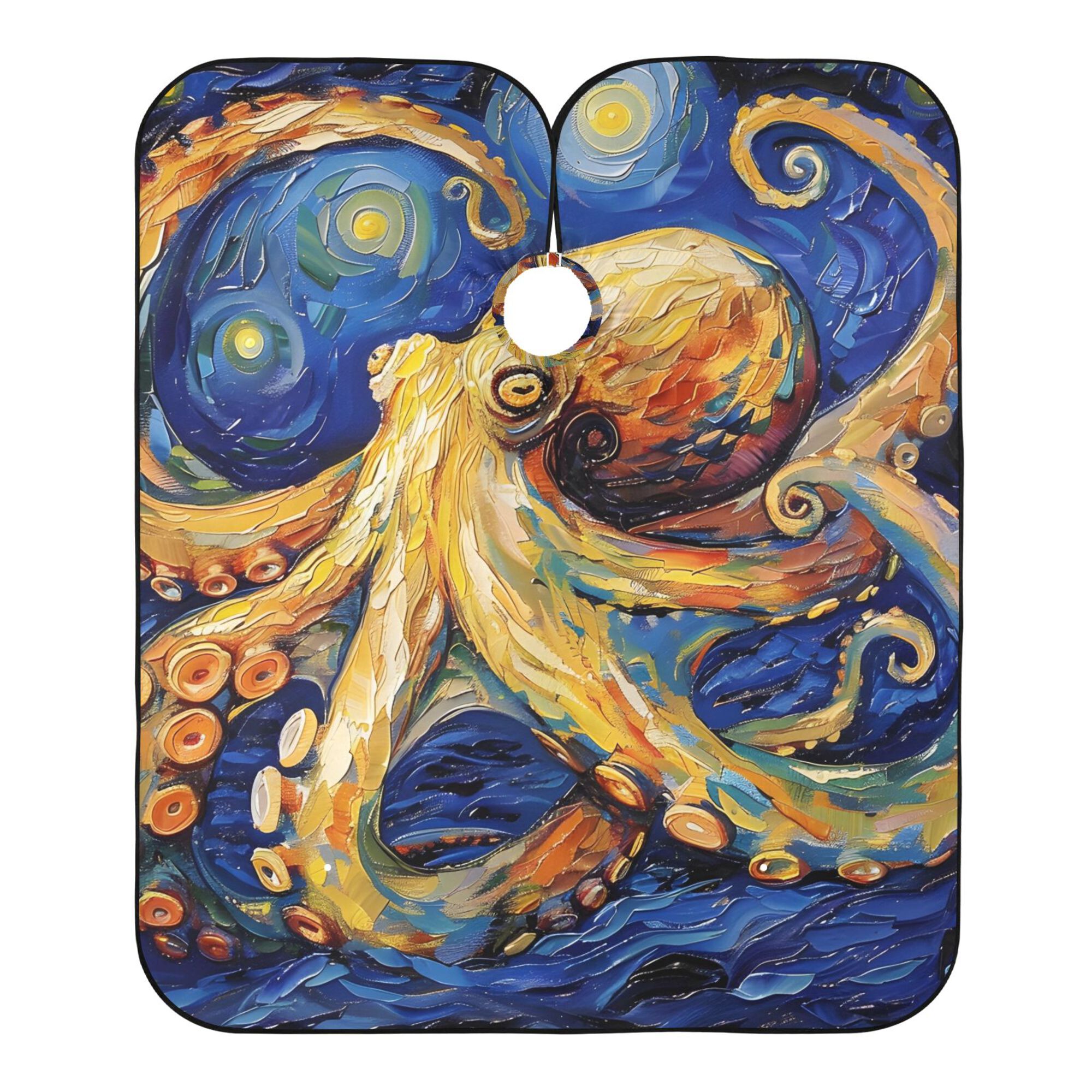 JSTEL Octopus Van Gogh Waterproof Barber Cape for Men Women Beard ...