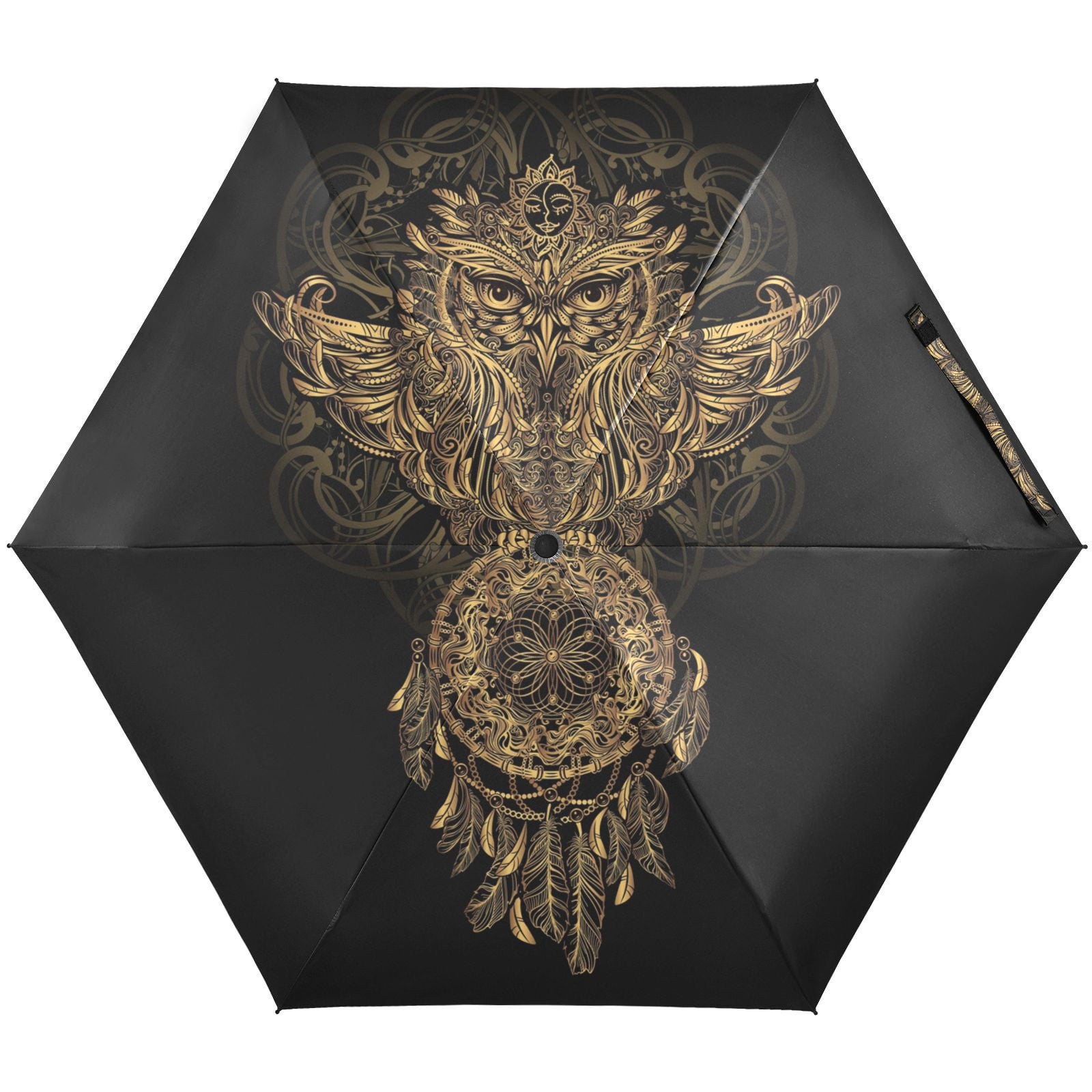 JSTEL Owl Dream Catcher Mandala Ethnic Dreamcatcher Folding Umbrella ...