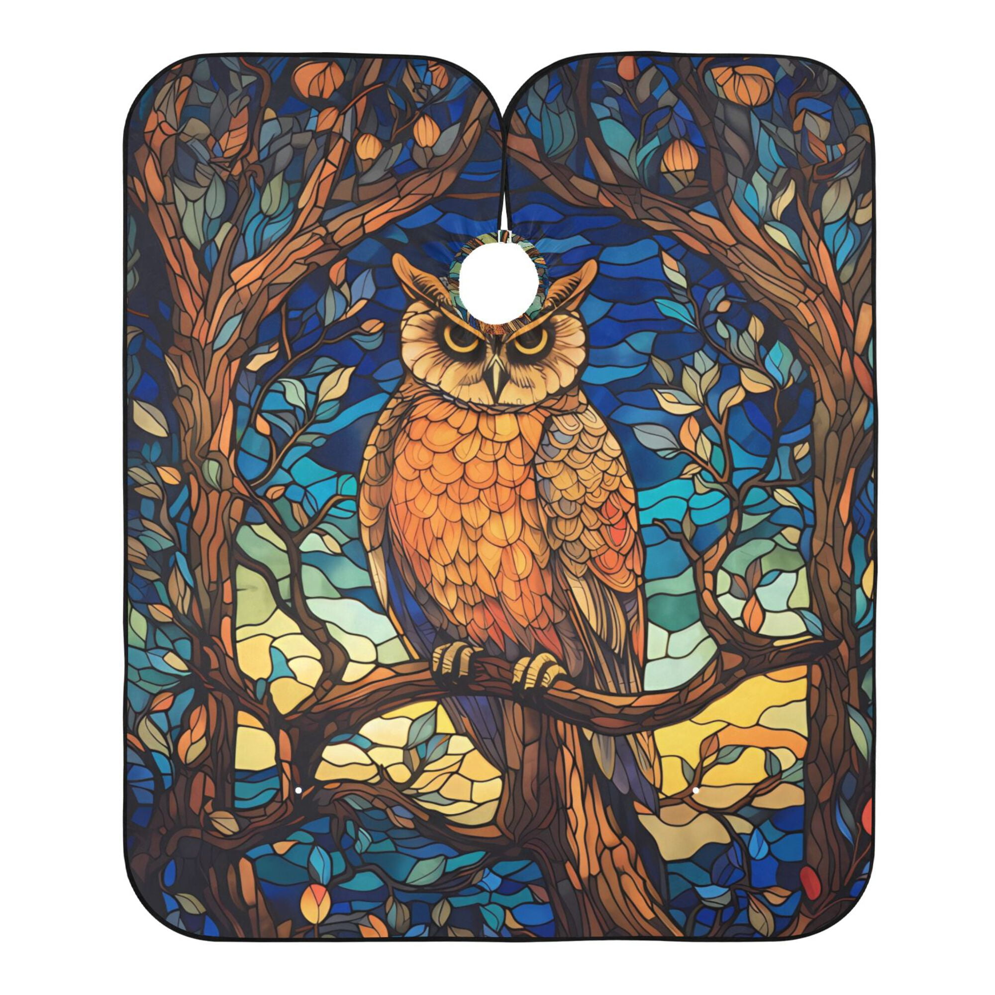 JSTEL Owl Mosaic Waterproof Barber Cape for Men Women Beard Shaving Bib ...