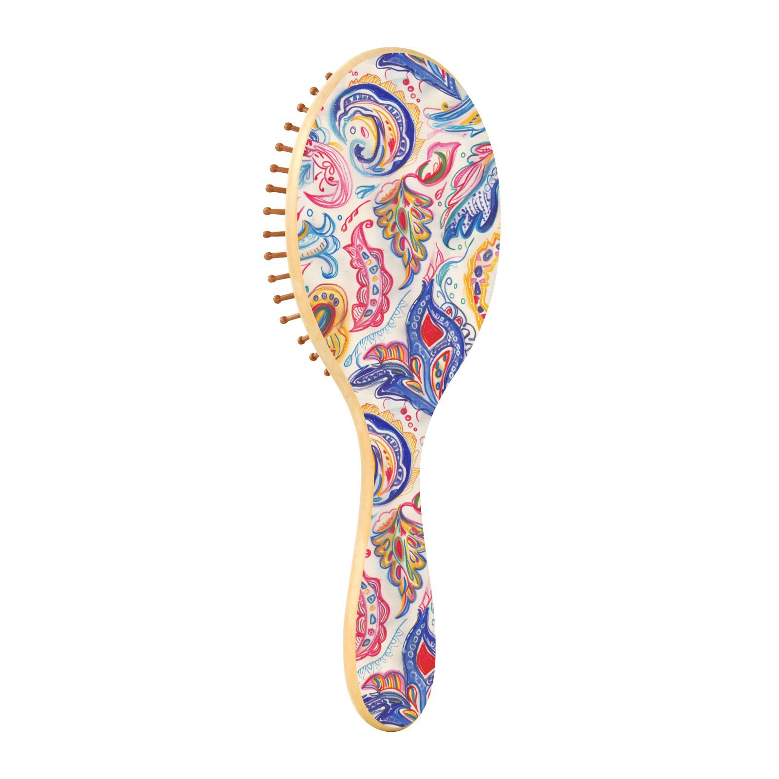 JSTEL Paisley Crayon Drawing Hair Brush for Women Men Natural Wood ...