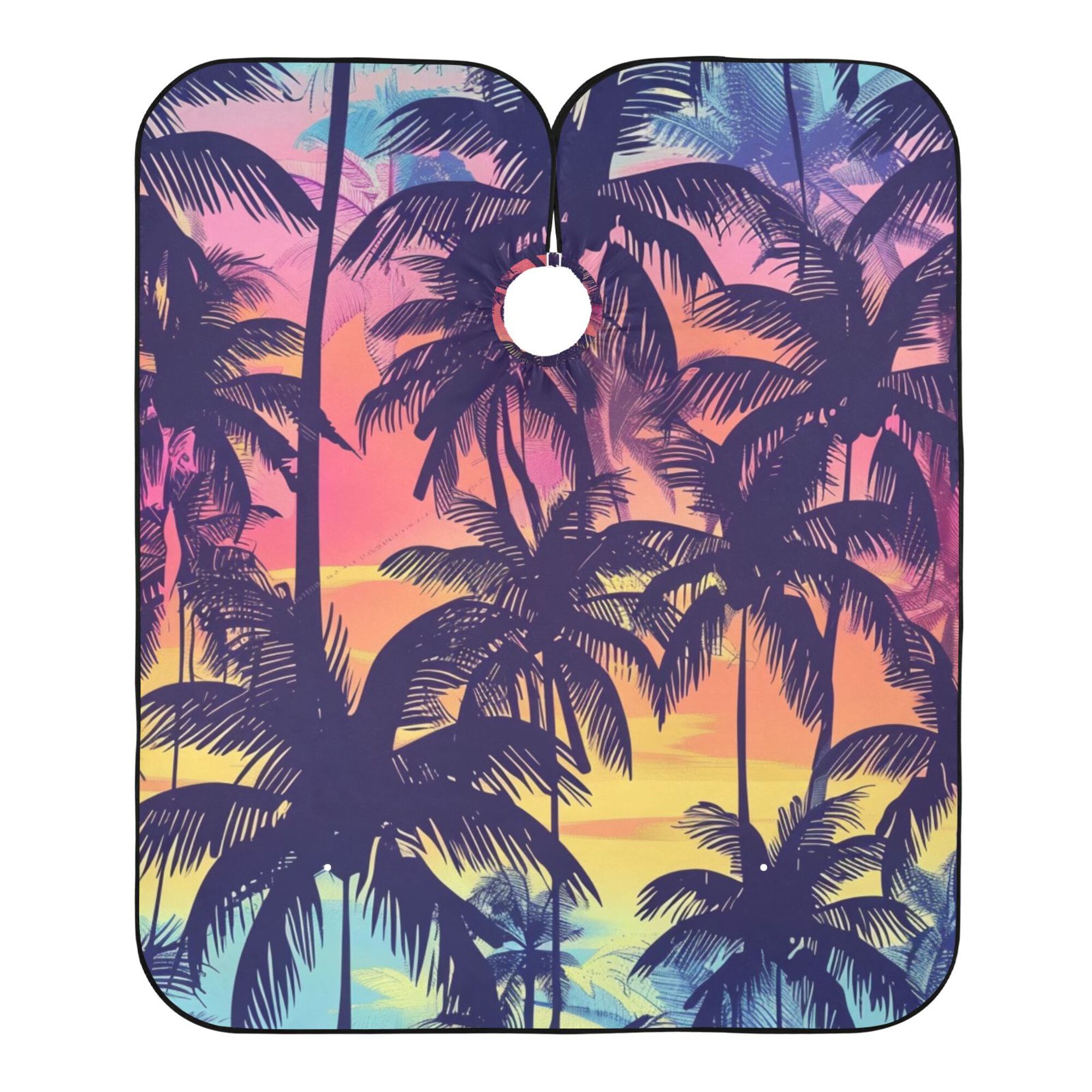 JSTEL Palm Leaf Sunset Waterproof Barber Cape for Men Women Beard ...