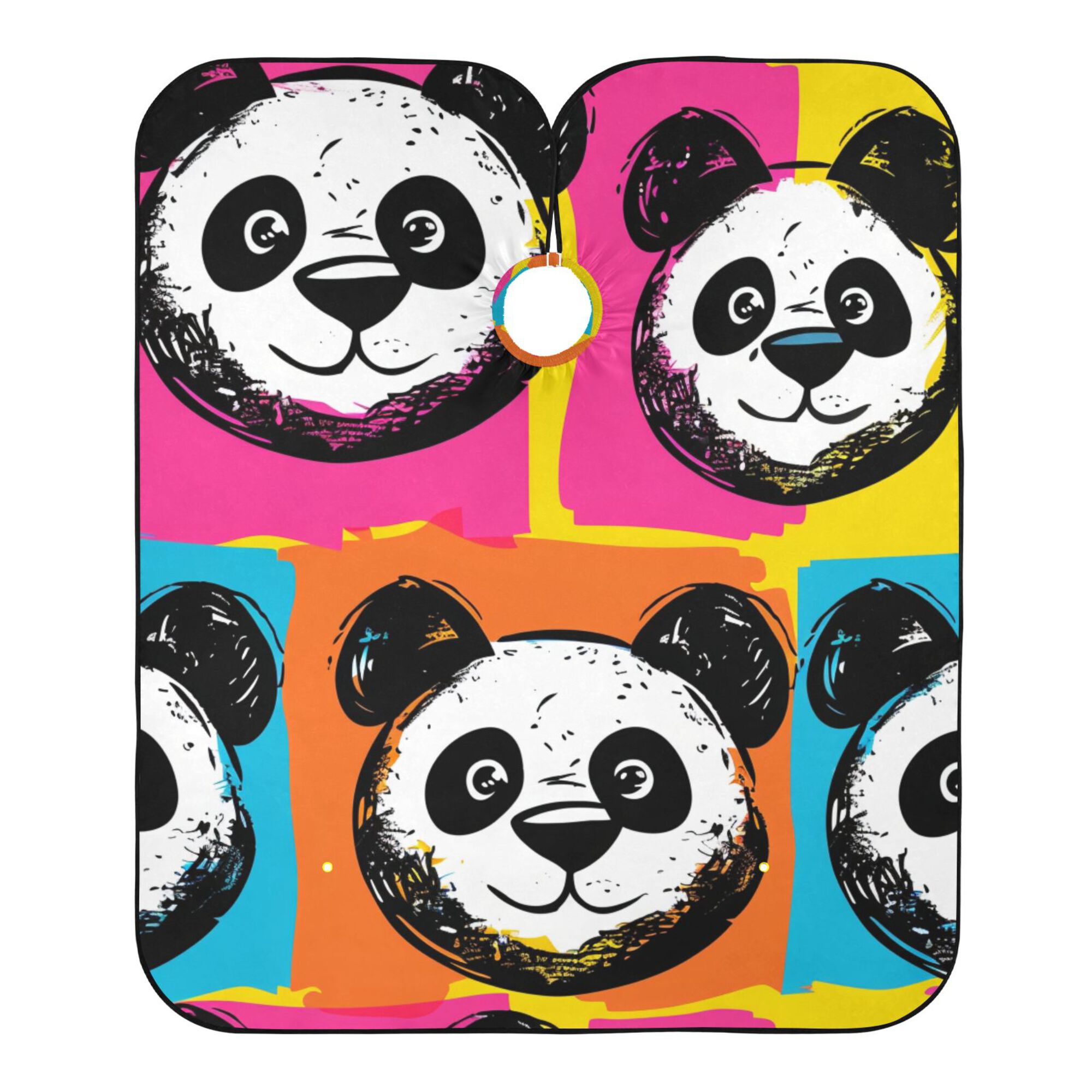 JSTEL Panda Portrait Cartoon Waterproof Barber Cape for Men Women Beard ...