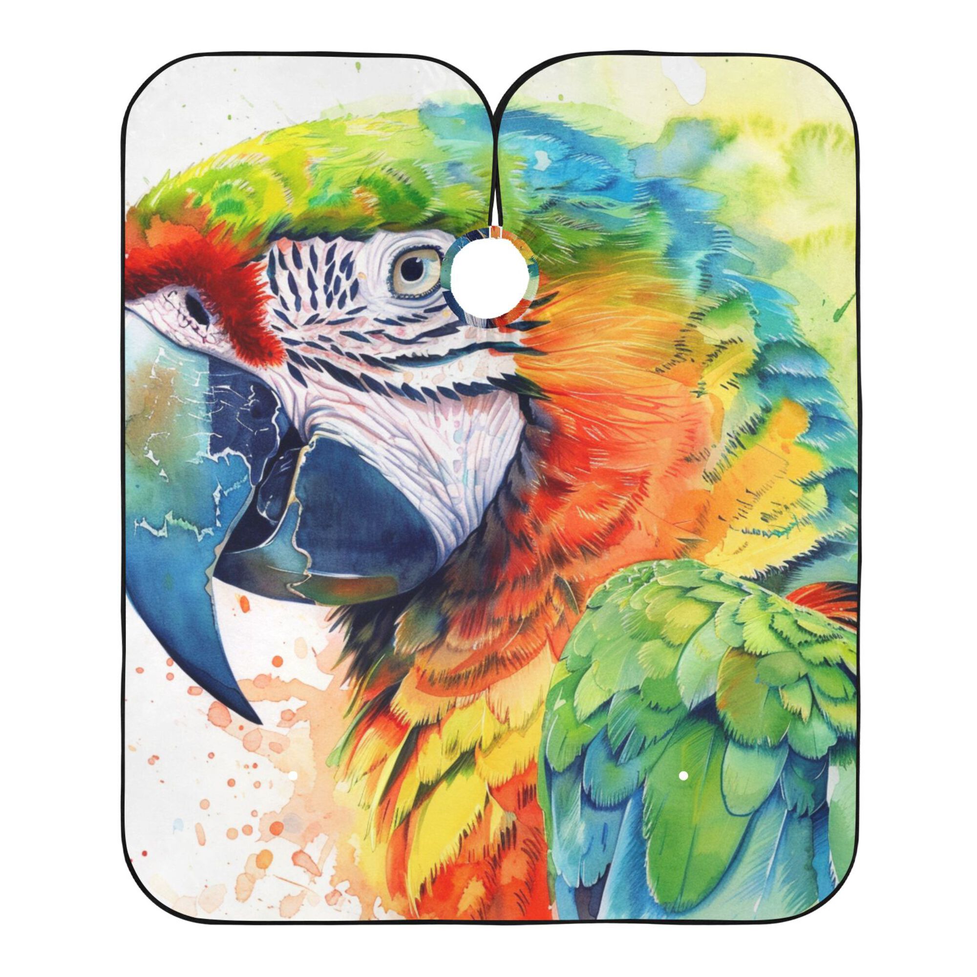 JSTEL Parrot Portrait Watercolor Waterproof Barber Cape for Men Women ...