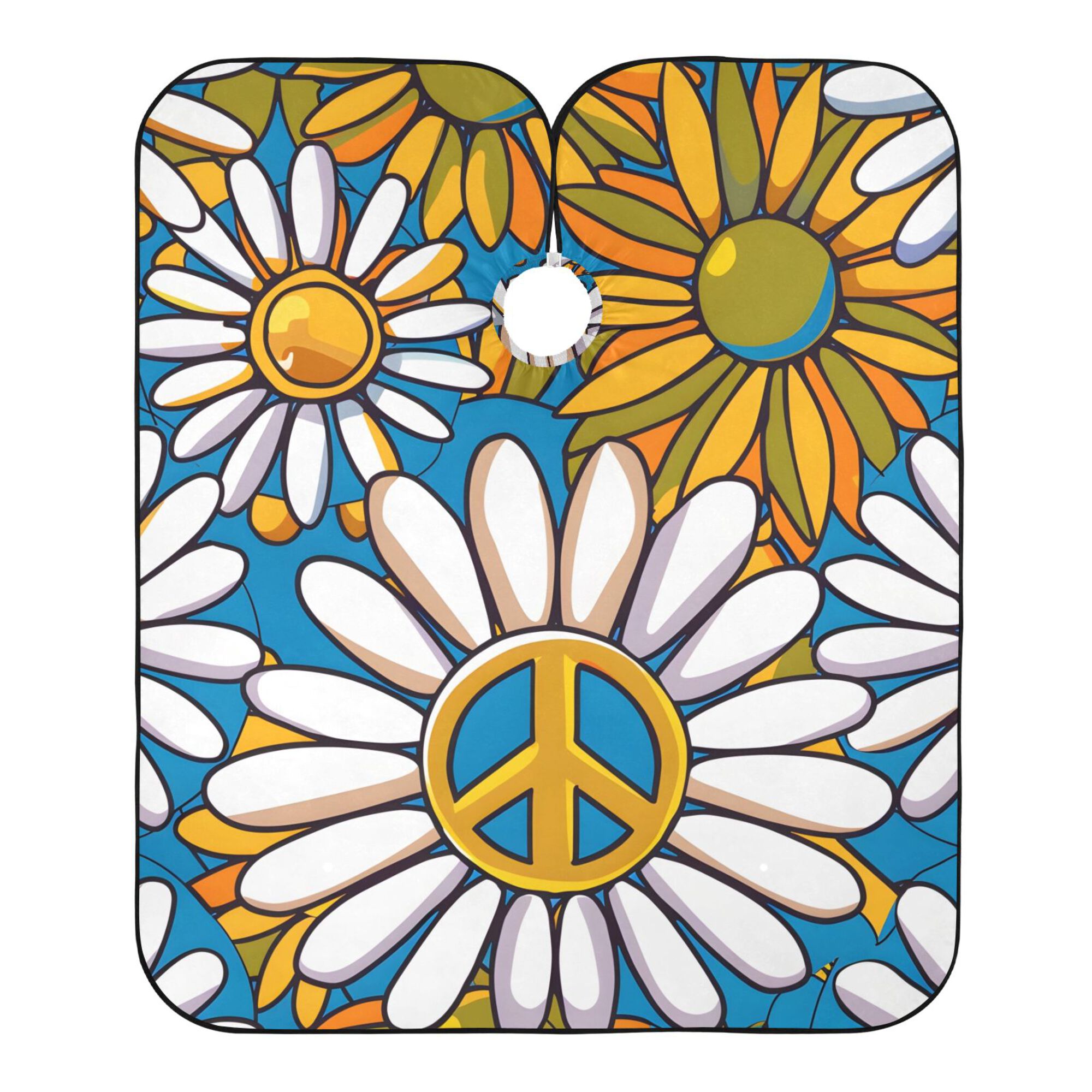 JSTEL Peace Daisy Flower Waterproof Barber Cape for Men Women Beard ...