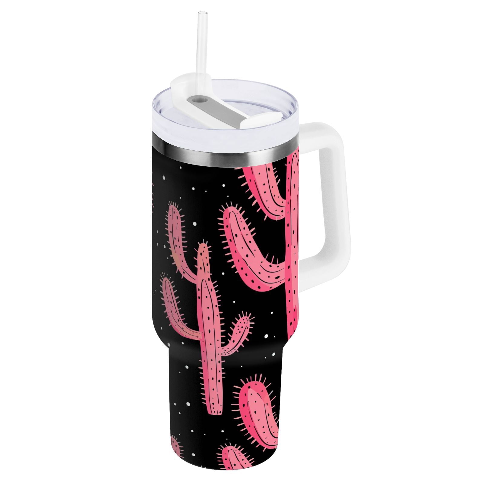JSTEL Pink Cactus Cacti 30 oz Tumbler Stainless Steel Water Bottle ...