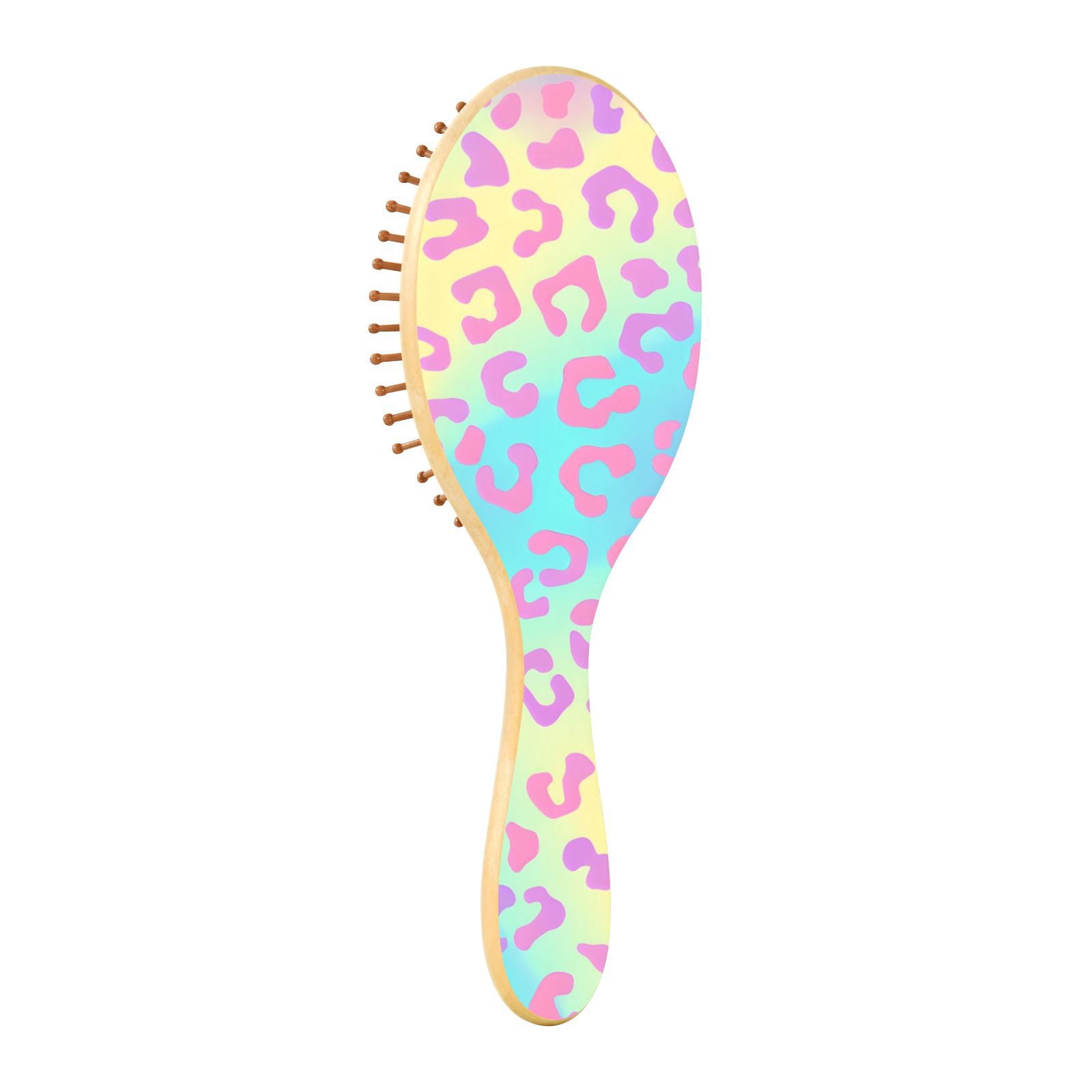 JSTEL Pink Cheetah Print Leopard Rainbow Hair Brush for Women Men ...