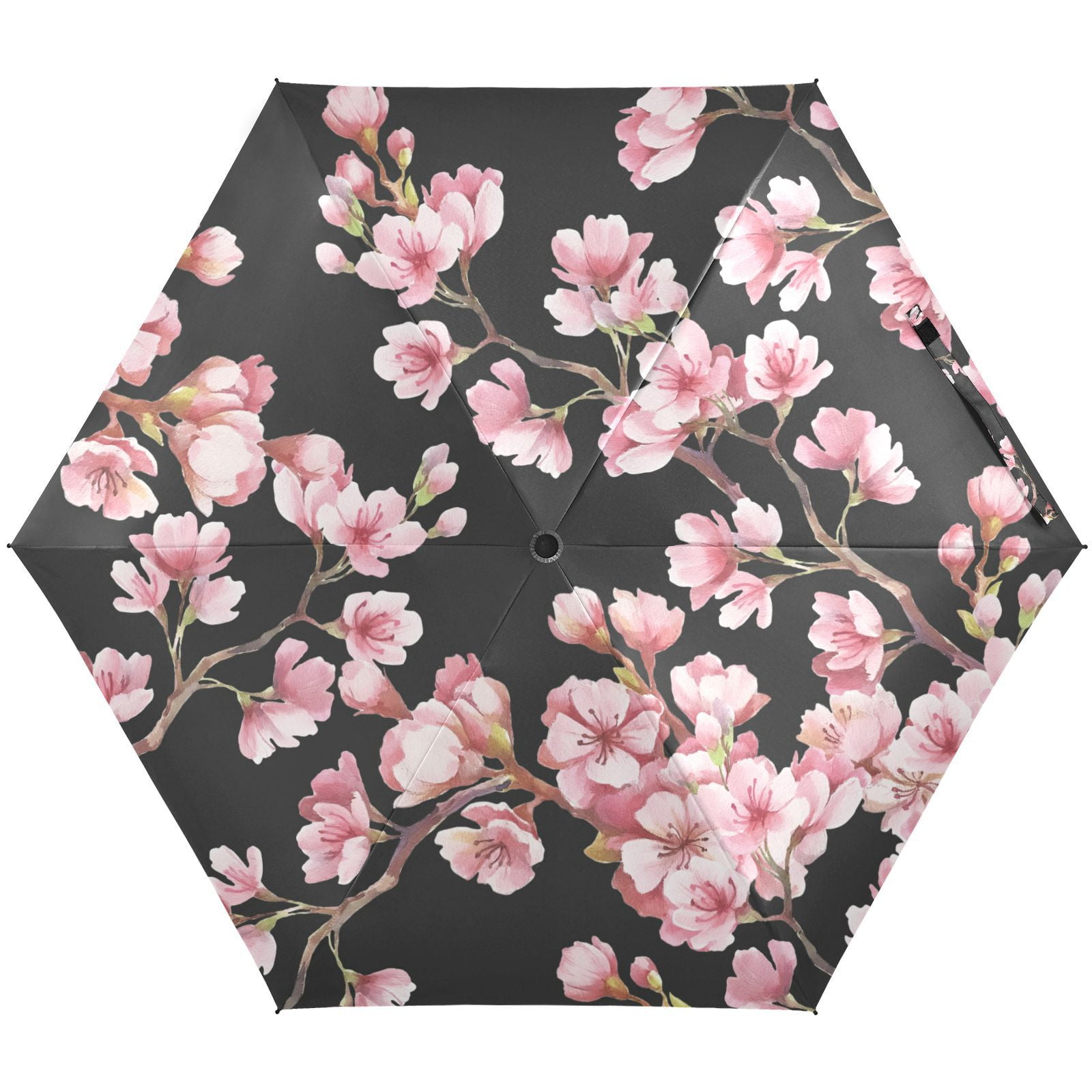JSTEL Pink Cherry Blossom Flower Floral Sakura Folding Umbrella for ...