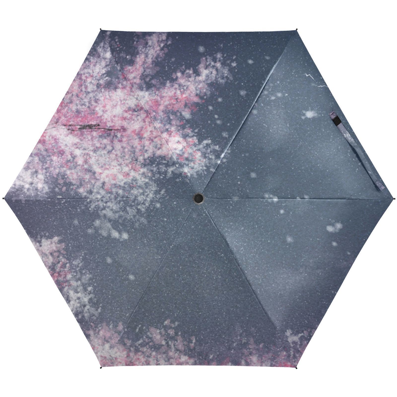 JSTEL Pink Cherry Blossoms Flowers Folding Umbrella for Rain Sun Travel ...