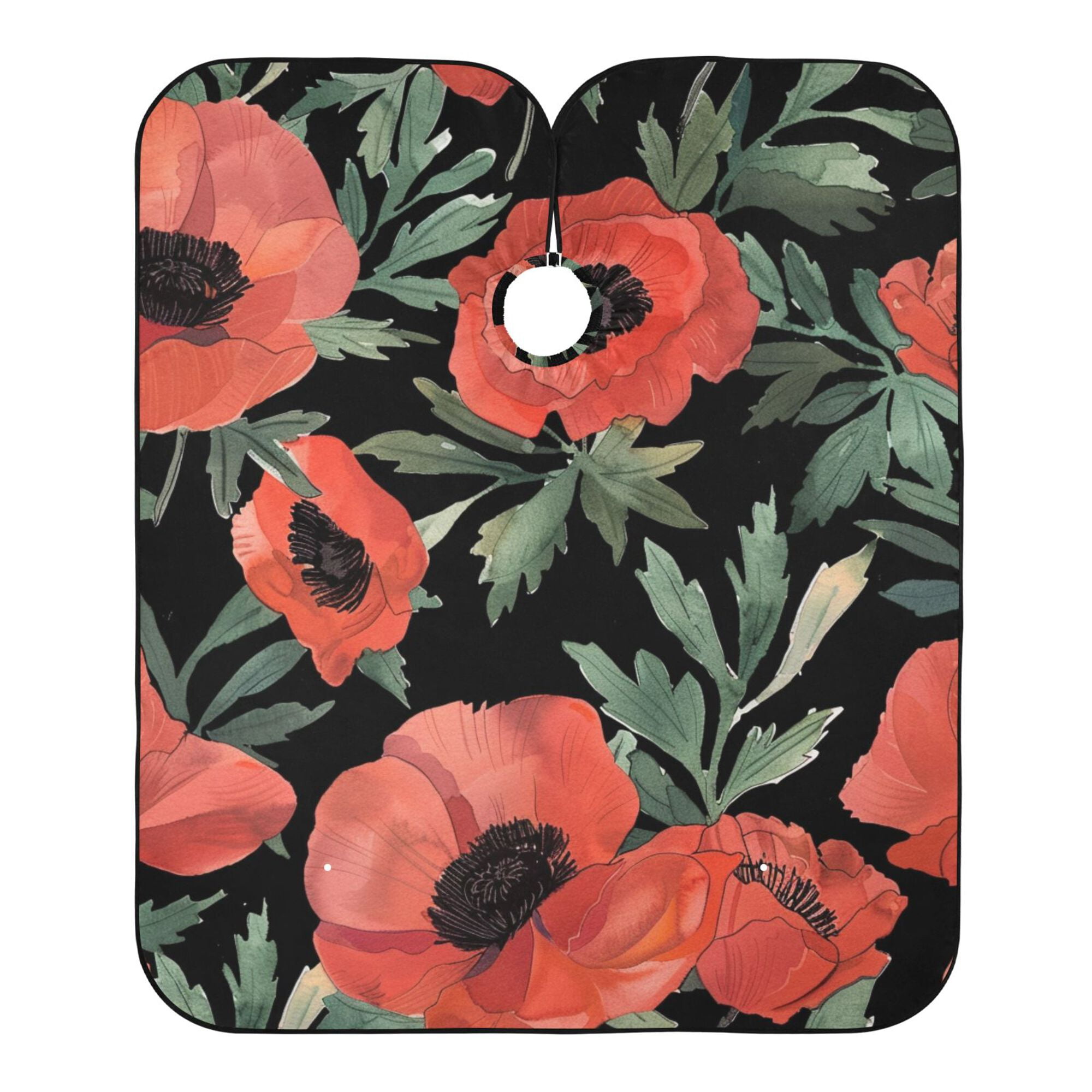 JSTEL Poppy Flowers Waterproof Barber Cape for Men Women Beard Shaving ...