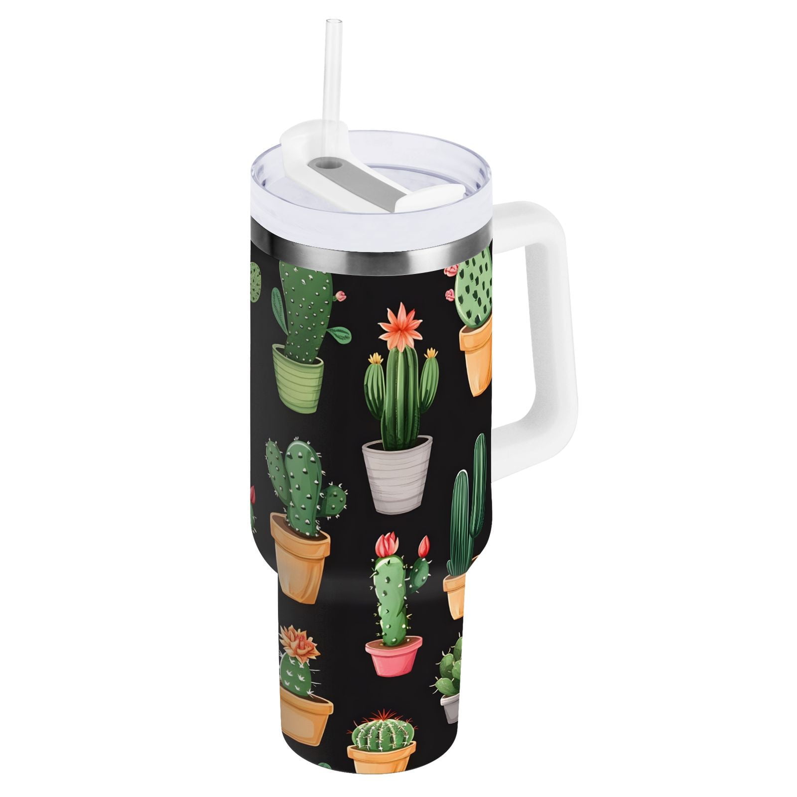 JSTEL Potted Cactus Cacti 30 oz Tumbler Stainless Steel Water Bottle ...