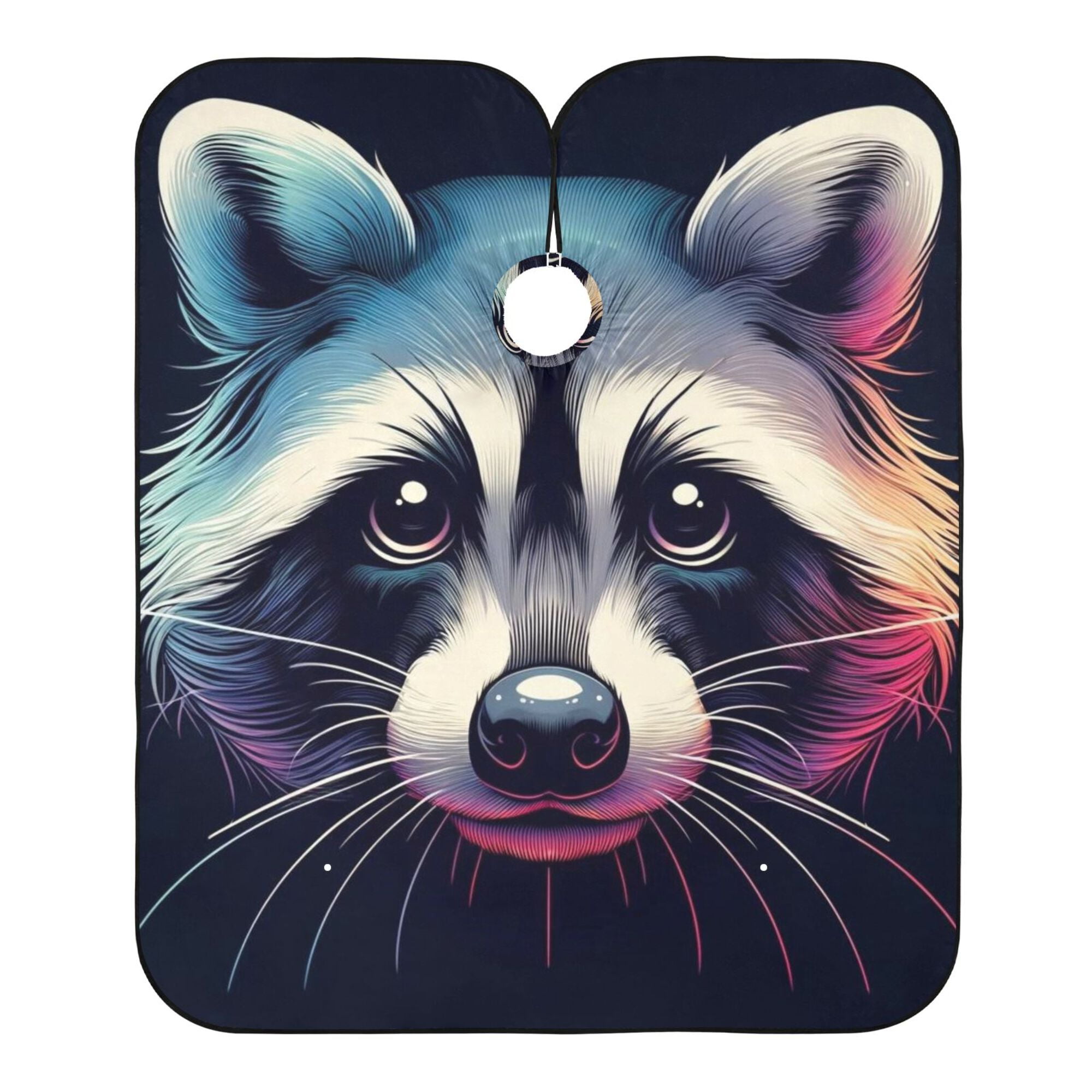 JSTEL Raccoon Portrait Gradient Waterproof Barber Cape for Men Women ...