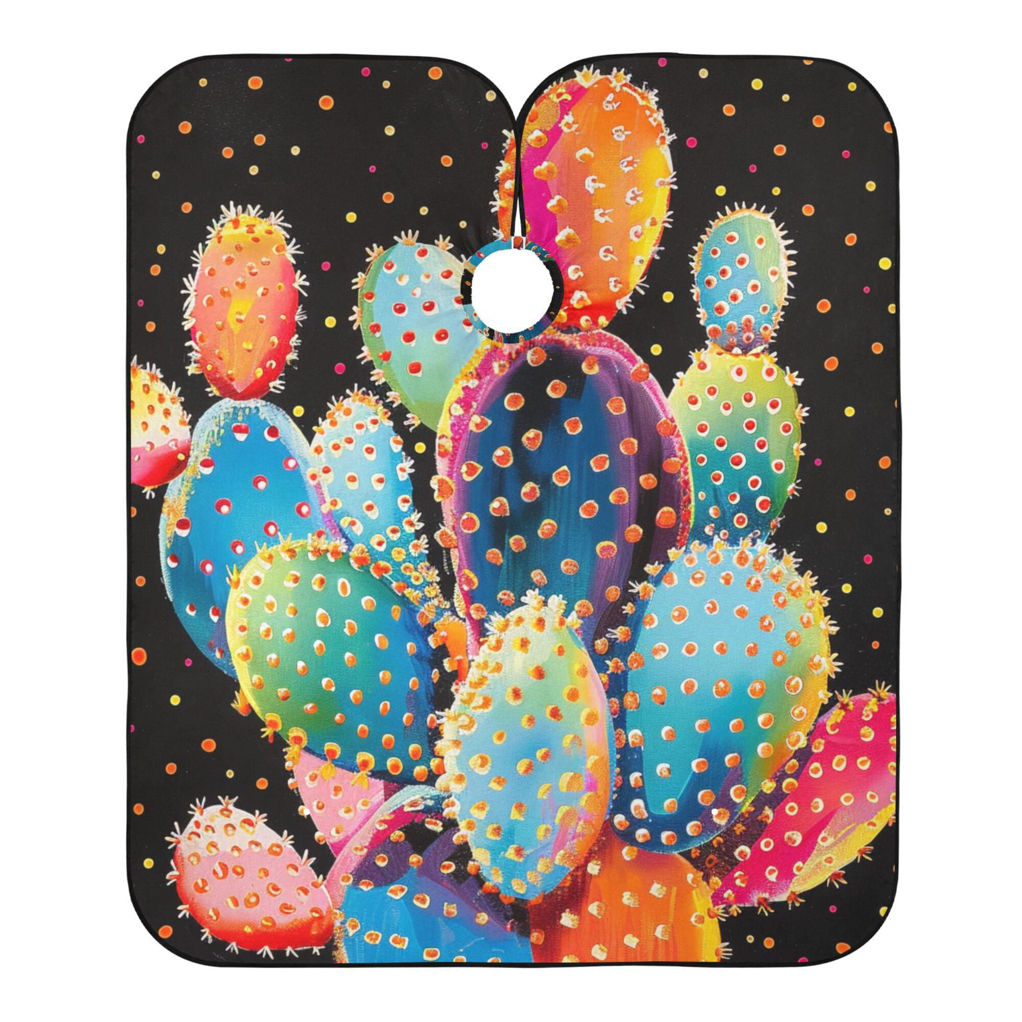 JSTEL Rainbow Cactus Cacti Polka Dots Waterproof Barber Cape for Men ...