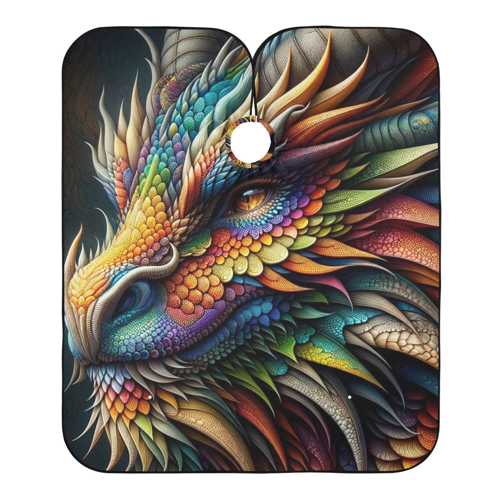 JSTEL Rainbow Dragon Portrait Waterproof Barber Cape for Men Women ...