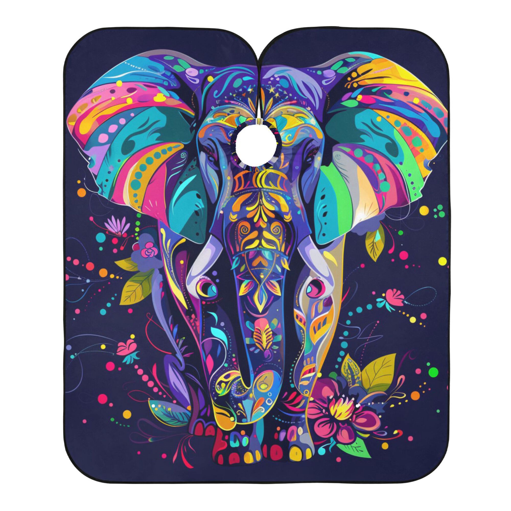 JSTEL Rainbow Elephant Flower Boho Waterproof Barber Cape for Men Women ...
