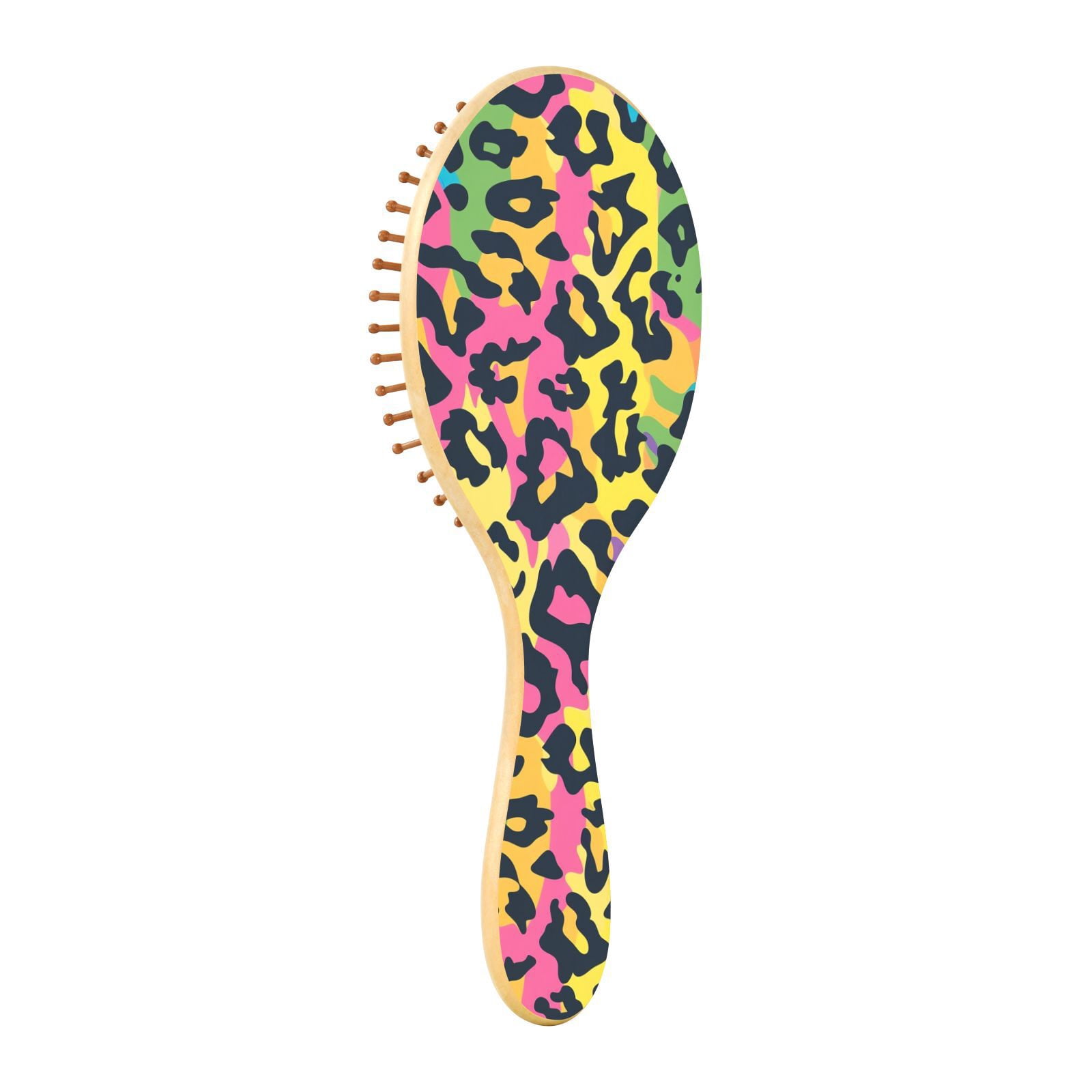 JSTEL Rainbow Leopard Cheetah Print Hair Brush for Women Men Natural ...
