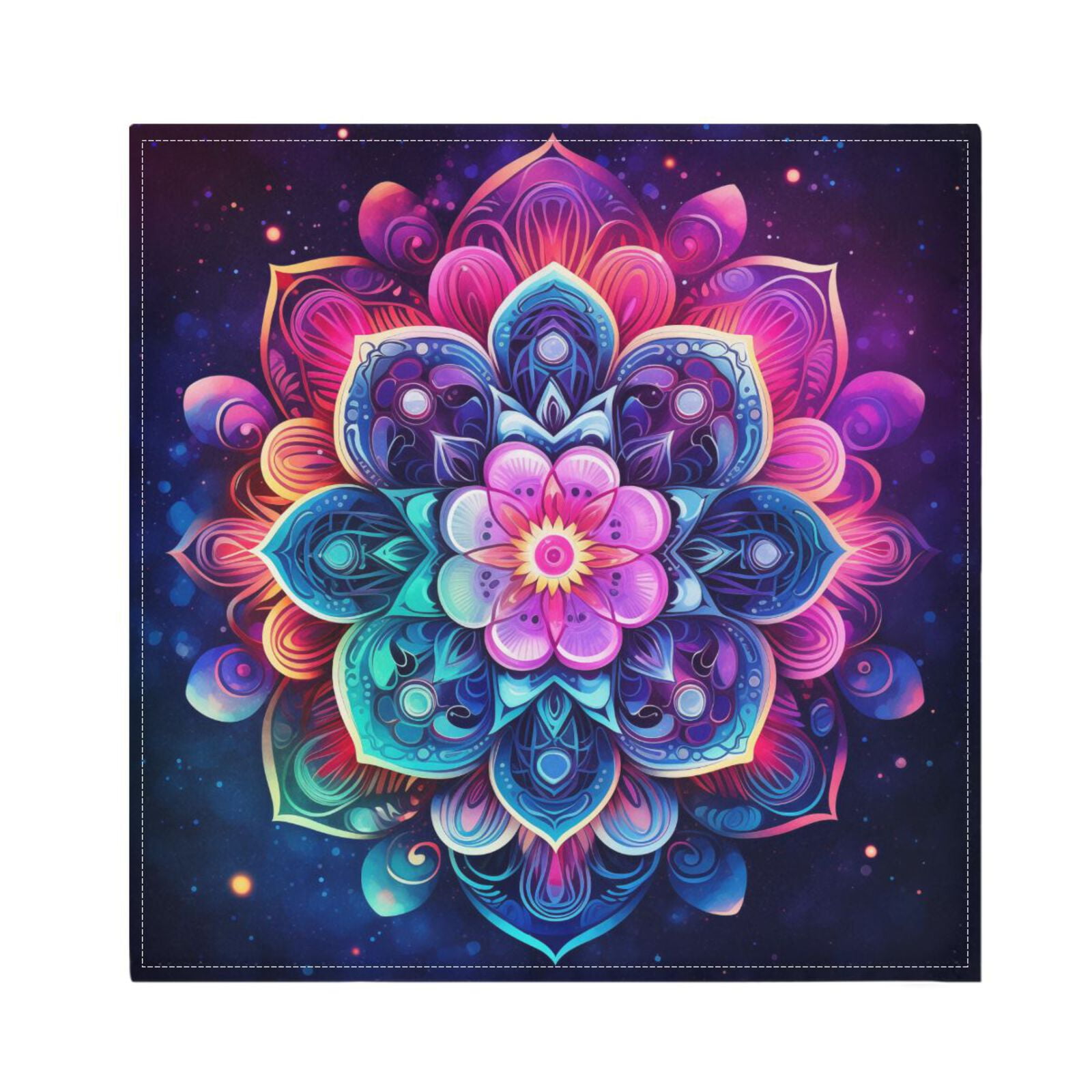 JSTEL Rainbow Mandala Galaxy Nebula Cloth Napkins Set of 4, 20x20 Inch ...