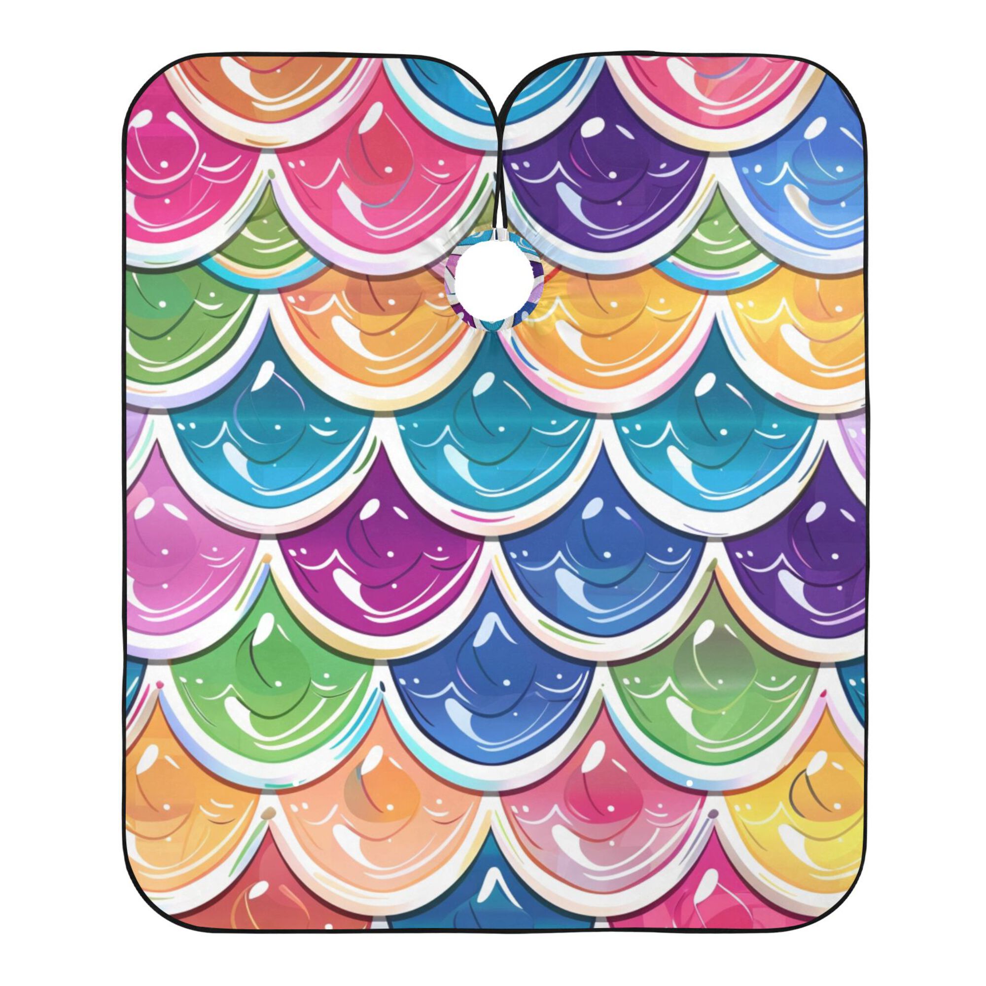 JSTEL Rainbow Mermaid Print Waterproof Barber Cape for Men Women Beard ...