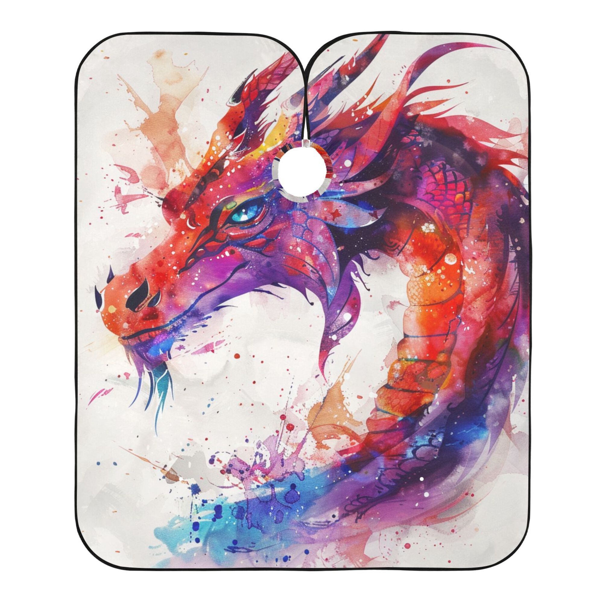 JSTEL Red Dragon Watercolor Waterproof Barber Cape for Men Women Beard ...