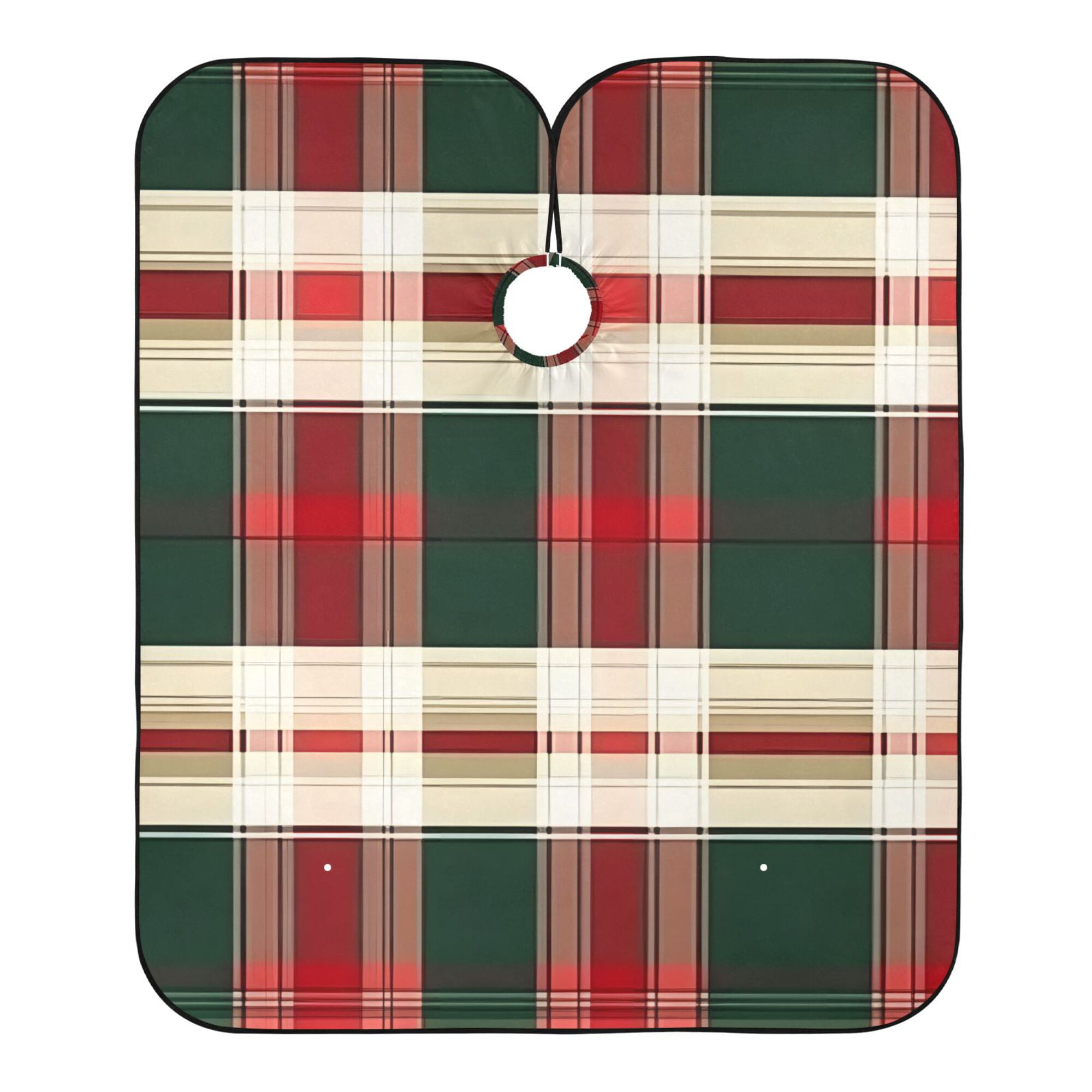 JSTEL Red Green and White Tartan Plaid Waterproof Barber Cape for Men ...