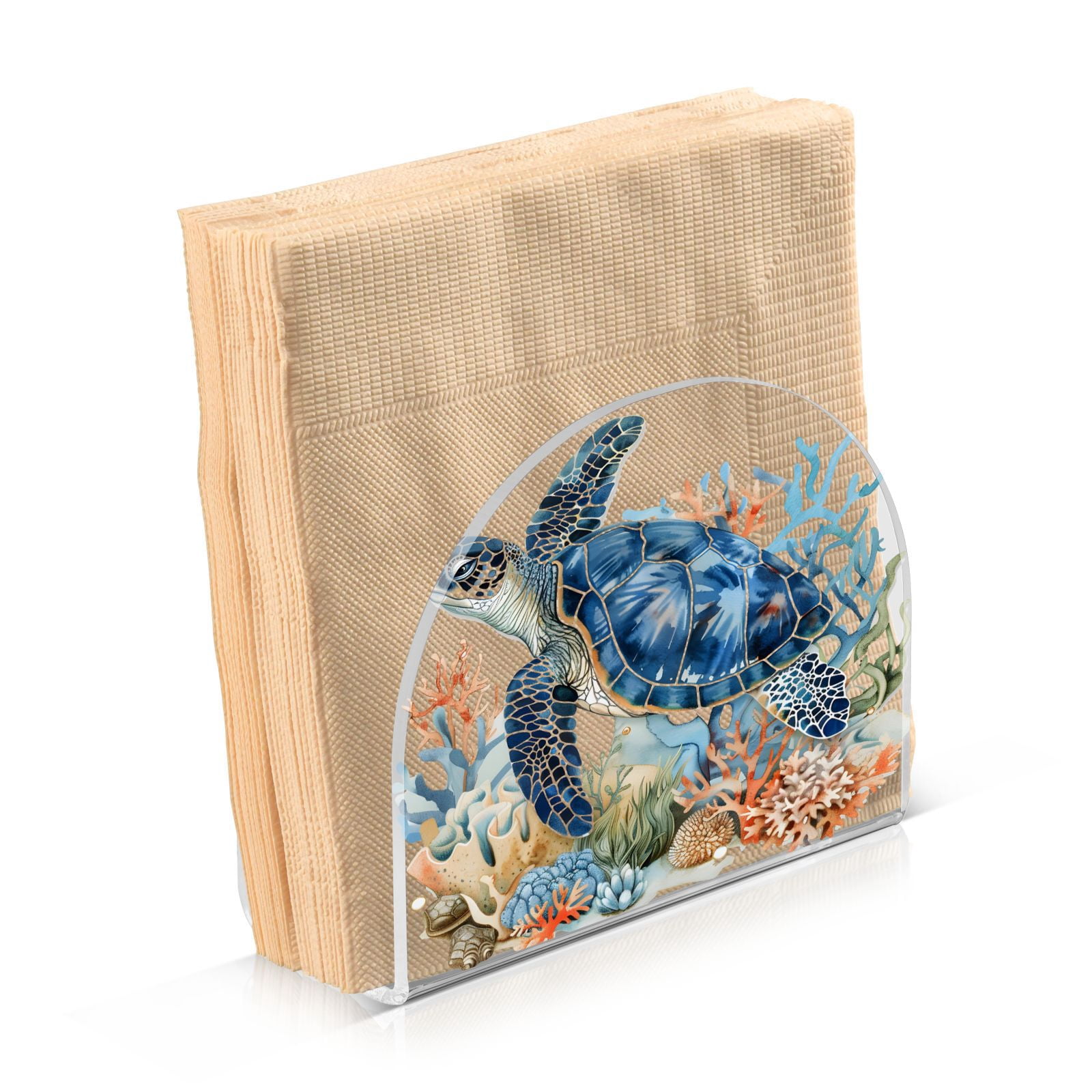 JSTEL Sea Turtle Swimming Napkin Holder for Table Cocktail Farmhouse ...