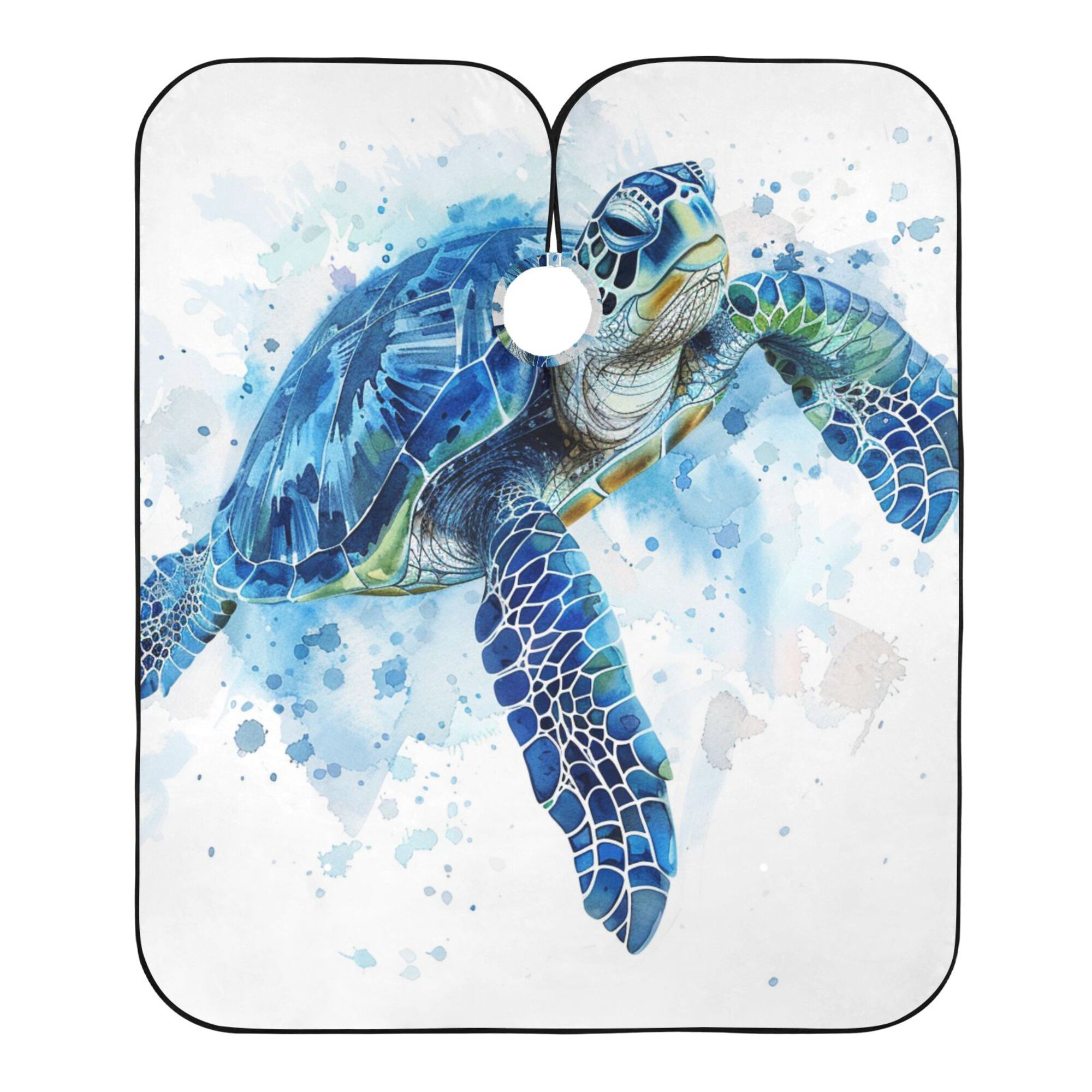JSTEL Sea Turtle Watercolor Waterproof Barber Cape for Men Women Beard ...