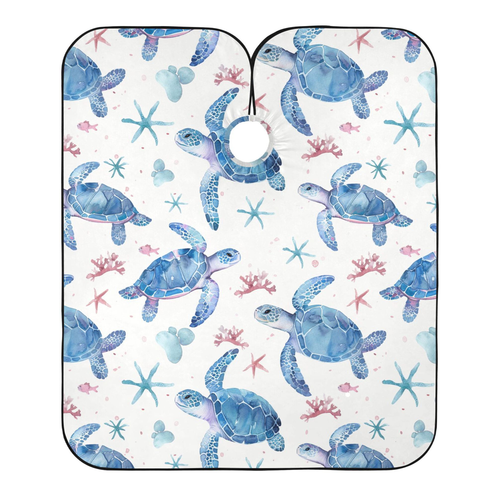 JSTEL Sea Turtle Watercolour Waterproof Barber Cape for Men Women Beard ...