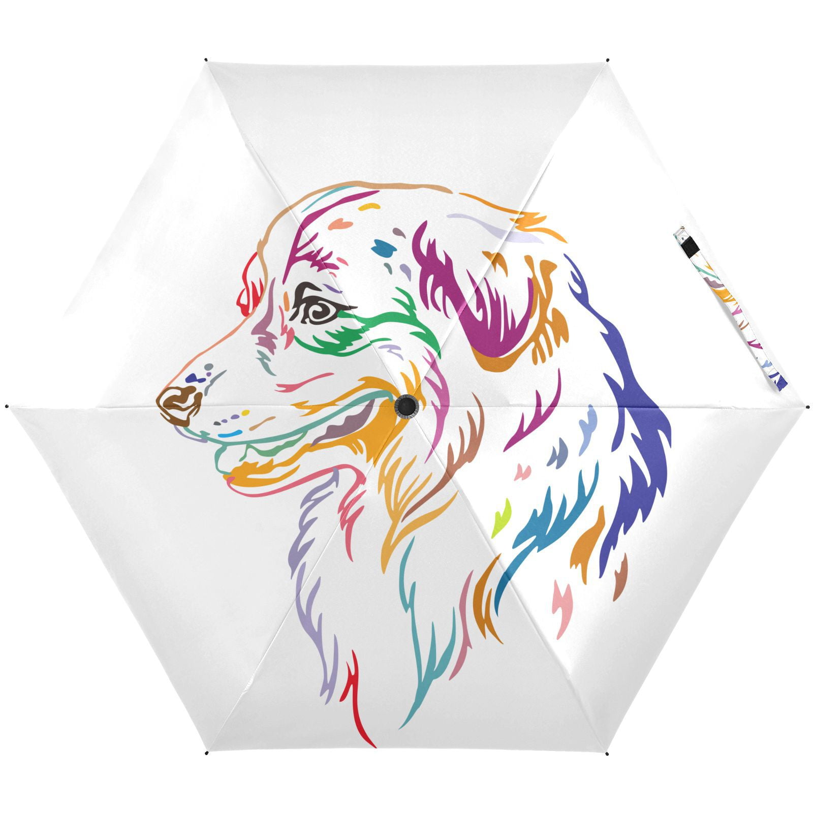 JSTEL Shepherd Dog Animal Folding Umbrella for Rain Sun Travel Mini ...