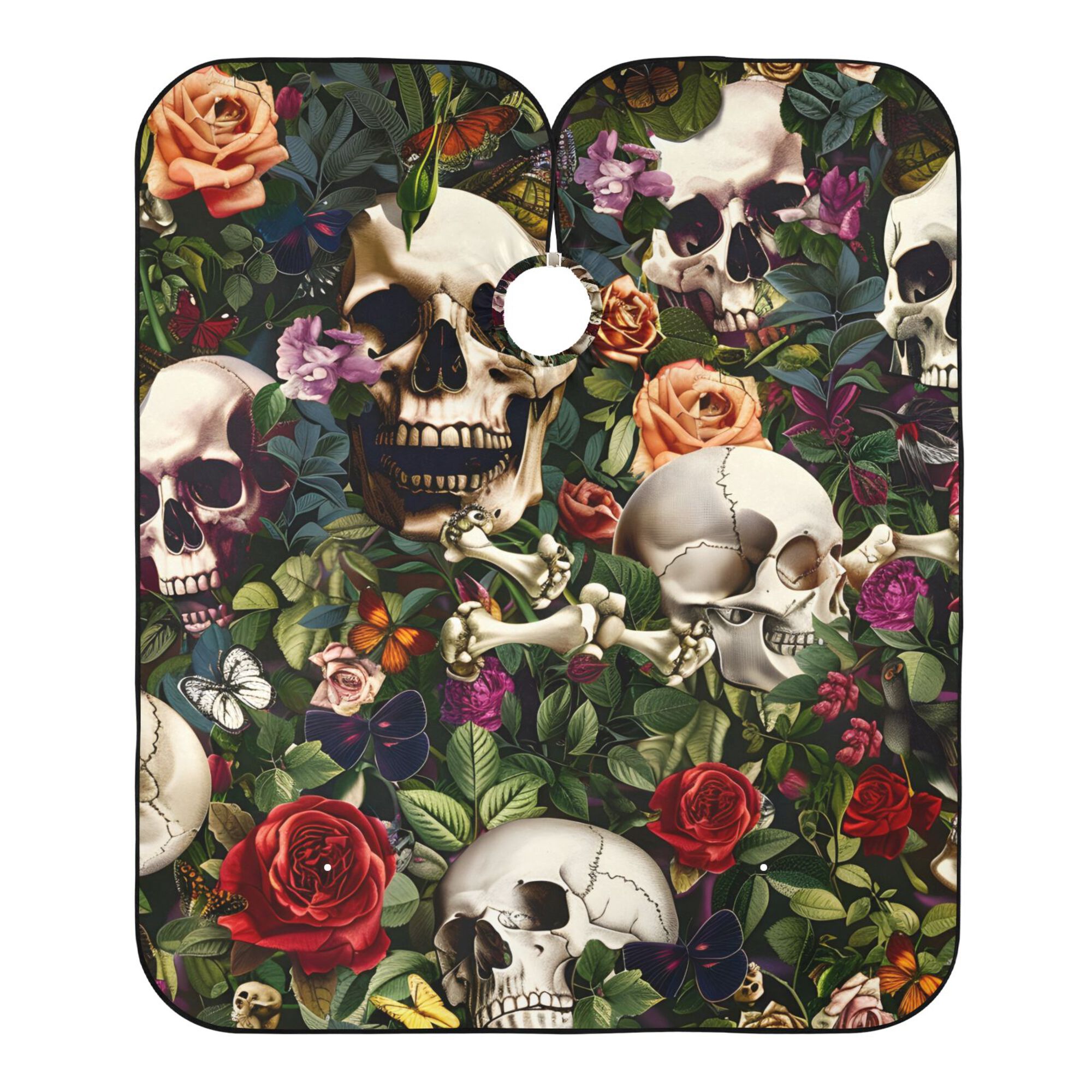 JSTEL Skull Rose Flowers Waterproof Barber Cape for Men Women Beard ...