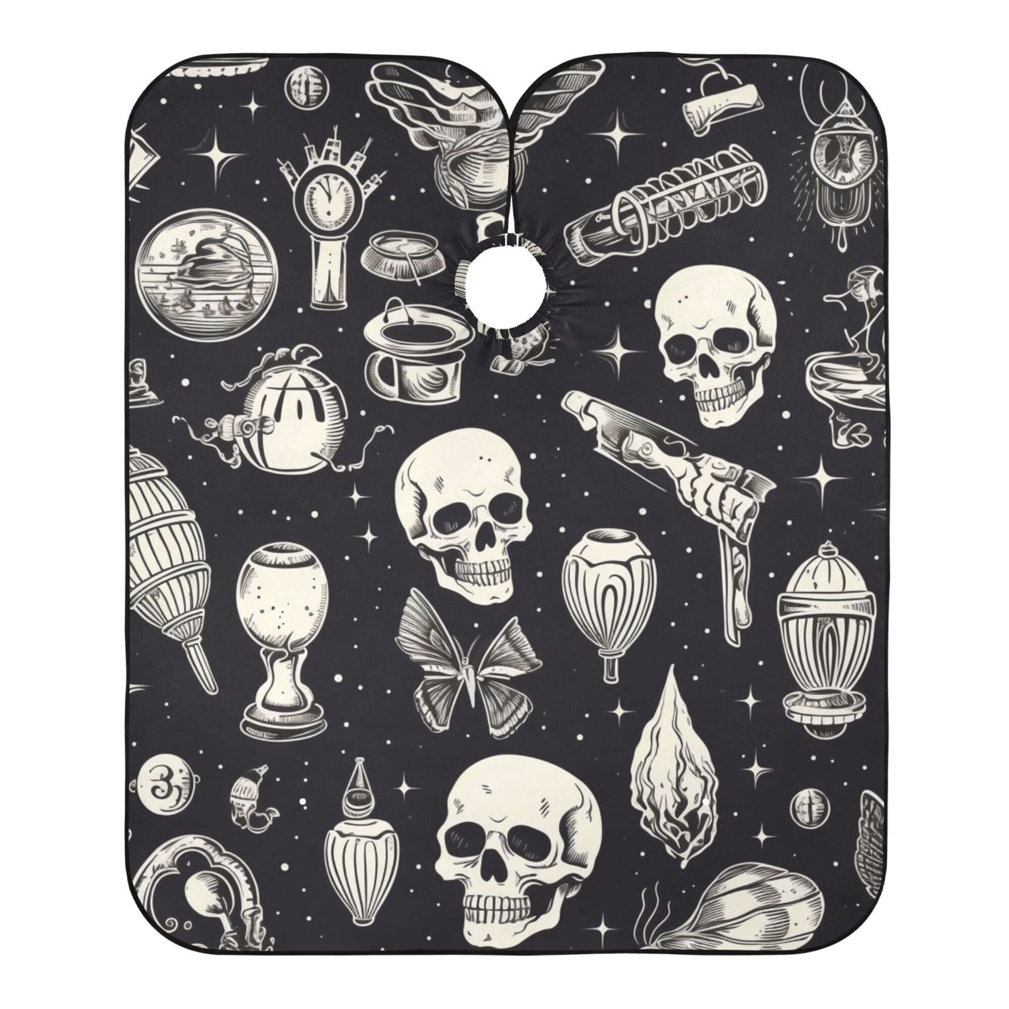JSTEL Skull Witchy Waterproof Barber Cape for Men Women Beard Shaving ...