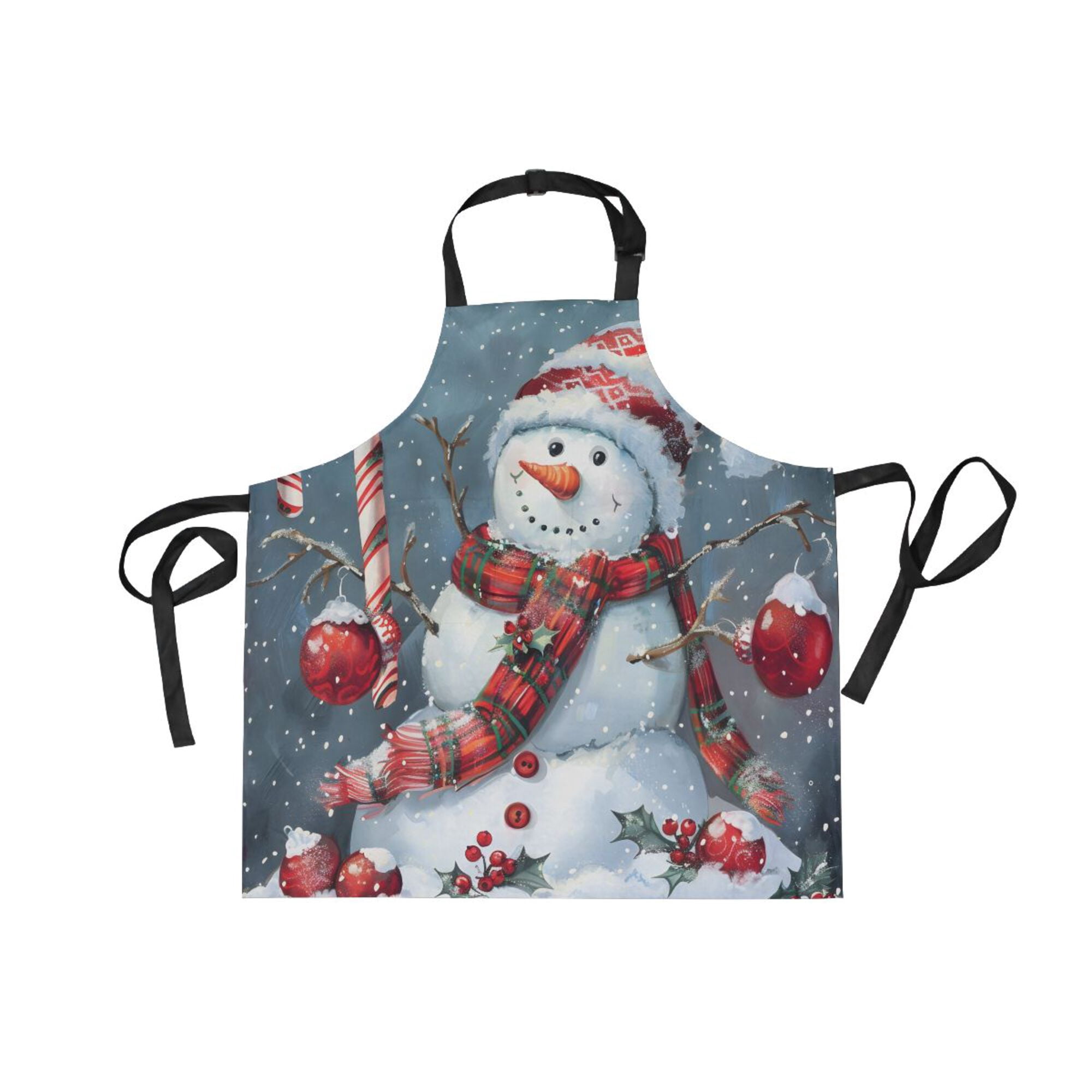 JSTEL Snowman Christmas Candy Apron with 2 Pockets for Women Men ...