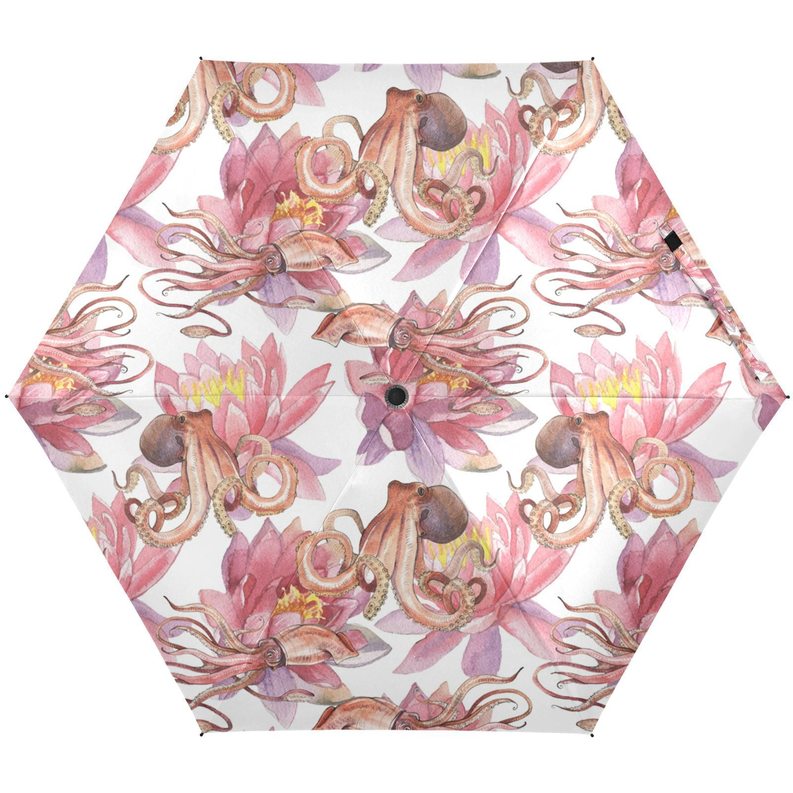 JSTEL Squid Octopus Lotus Flower Folding Umbrella for Rain Sun Travel ...