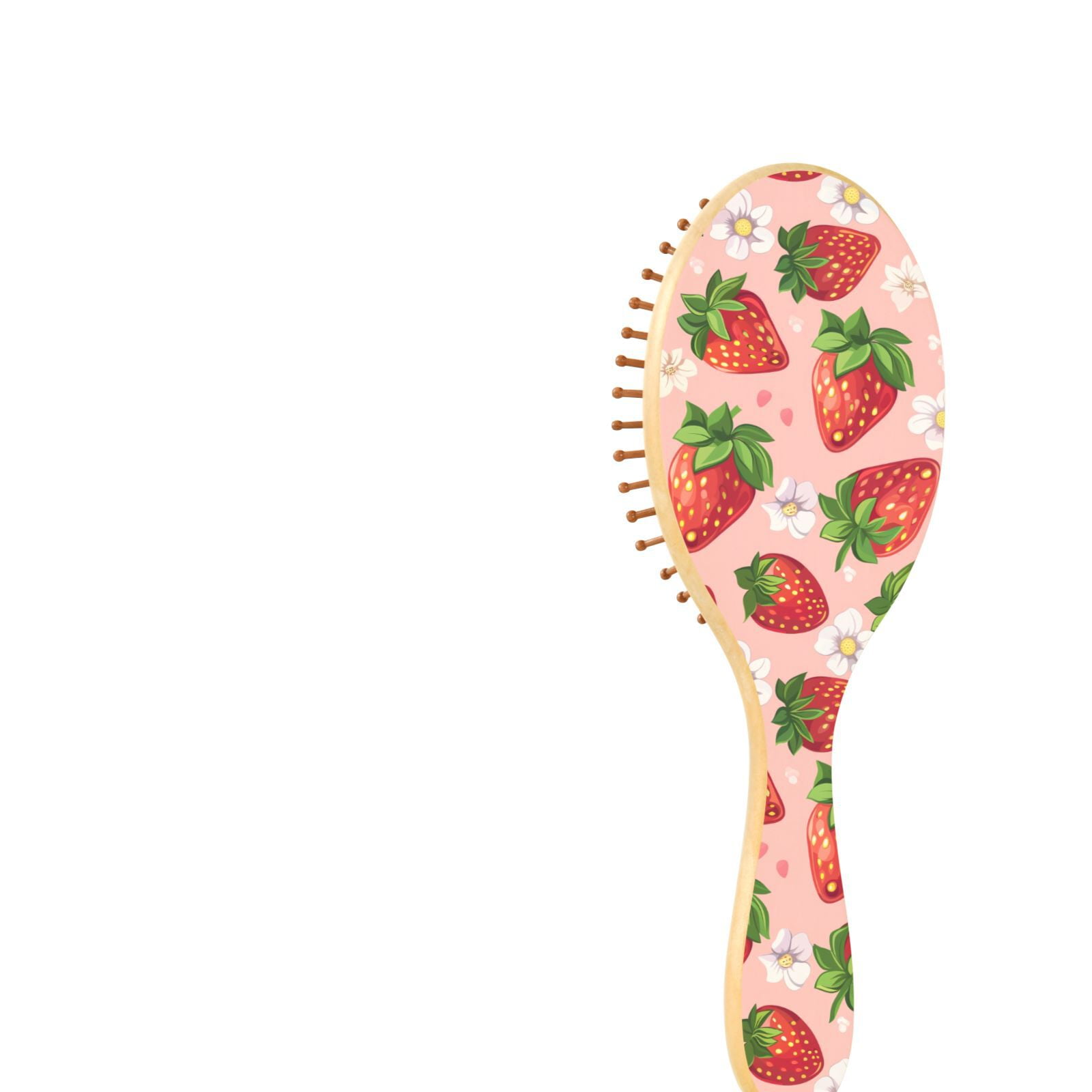 JSTEL Strawberry Daisy Pink Hair Brush for Women Men Natural Wood ...