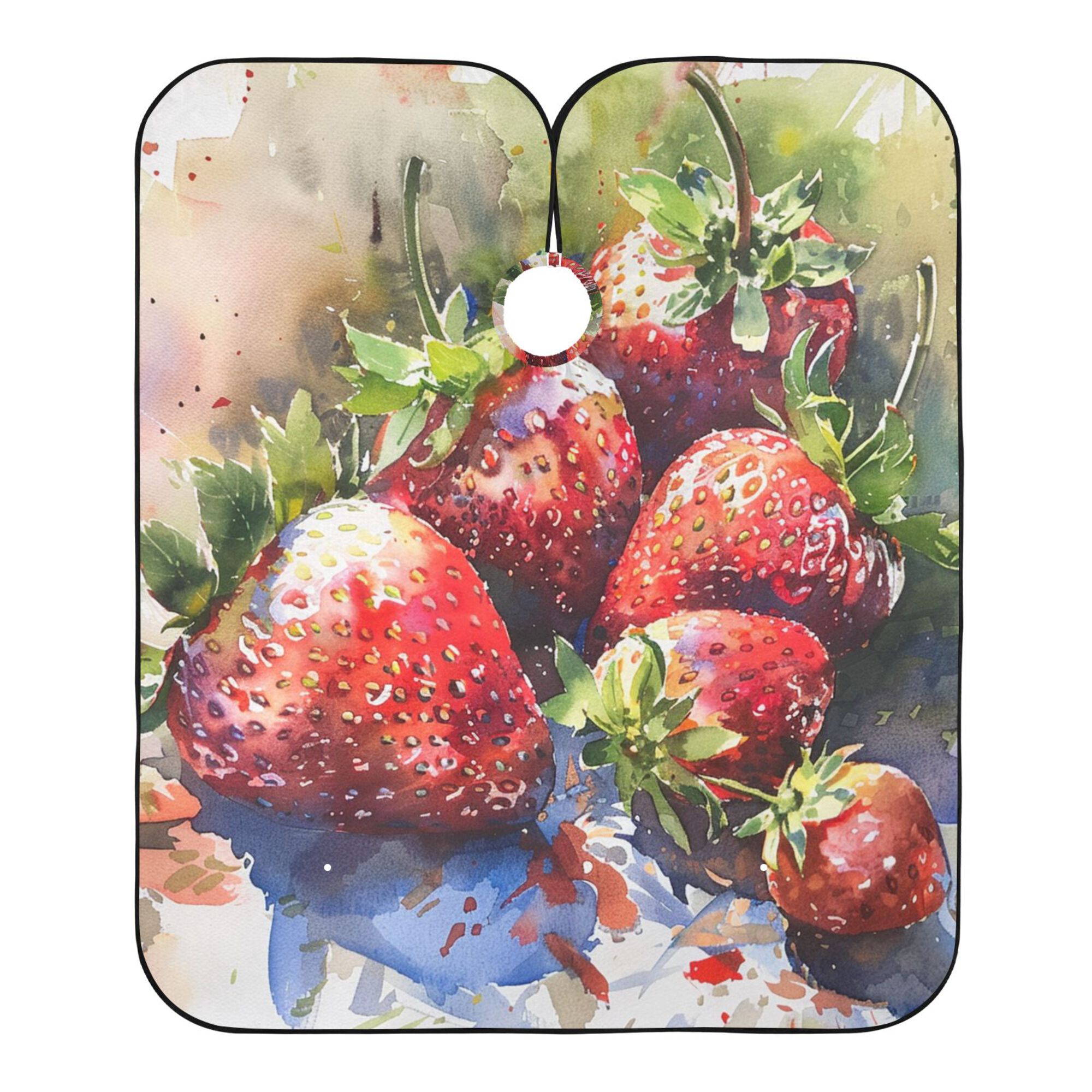 JSTEL Strawberry Watercolour Waterproof Barber Cape for Men Women Beard ...