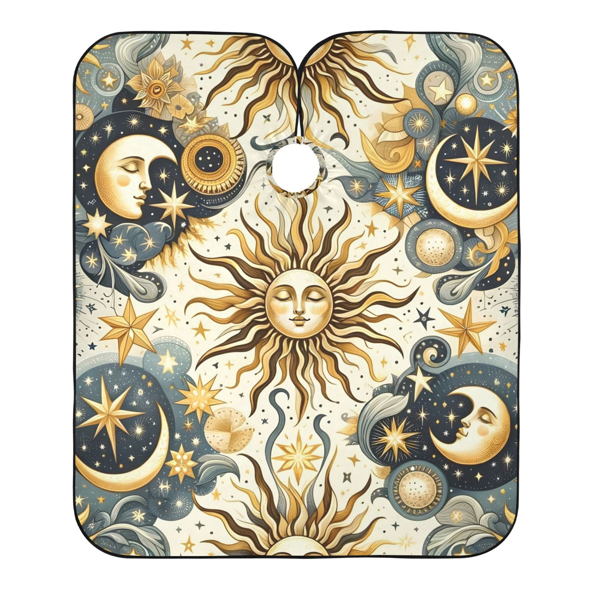JSTEL Sun Moon Star Polka Dots Waterproof Barber Cape for Men Women ...