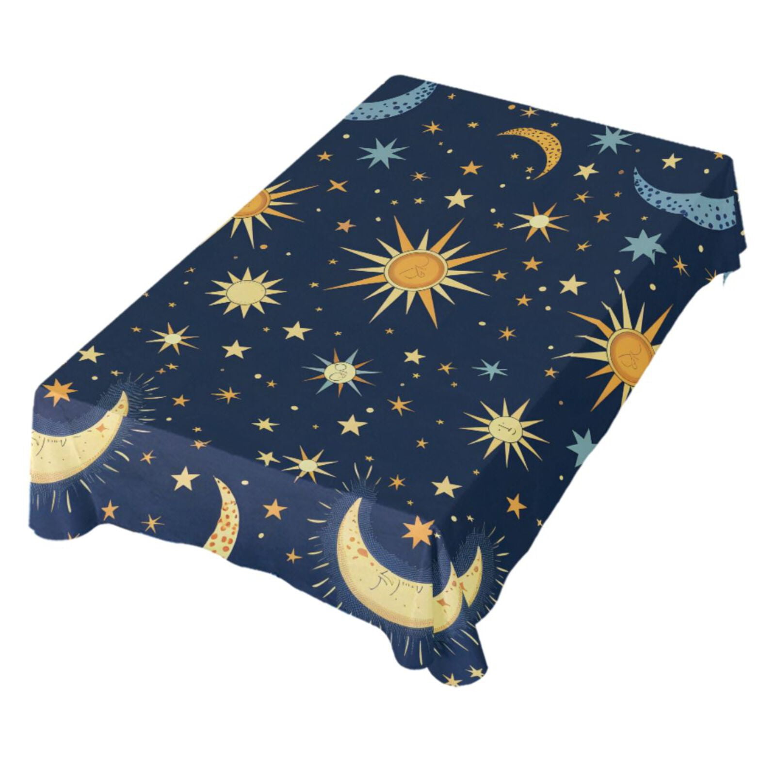 JSTEL Sun Moon Star Starry Sky Table Cloth Square 60 x 60 Inch ...