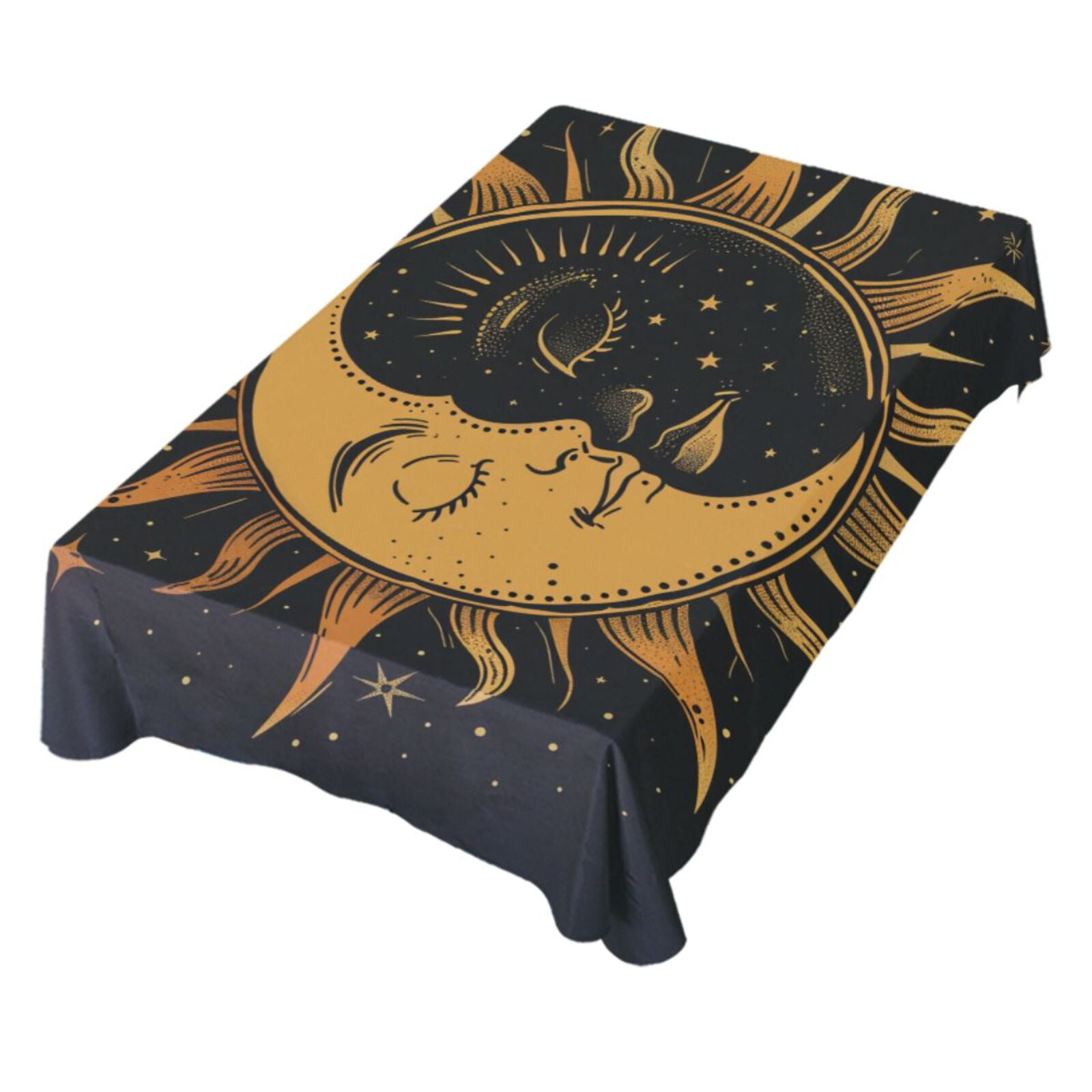 JSTEL Sun Moon Star Yingyang Table Cloth Rectangle 60 x 90 Inch ...