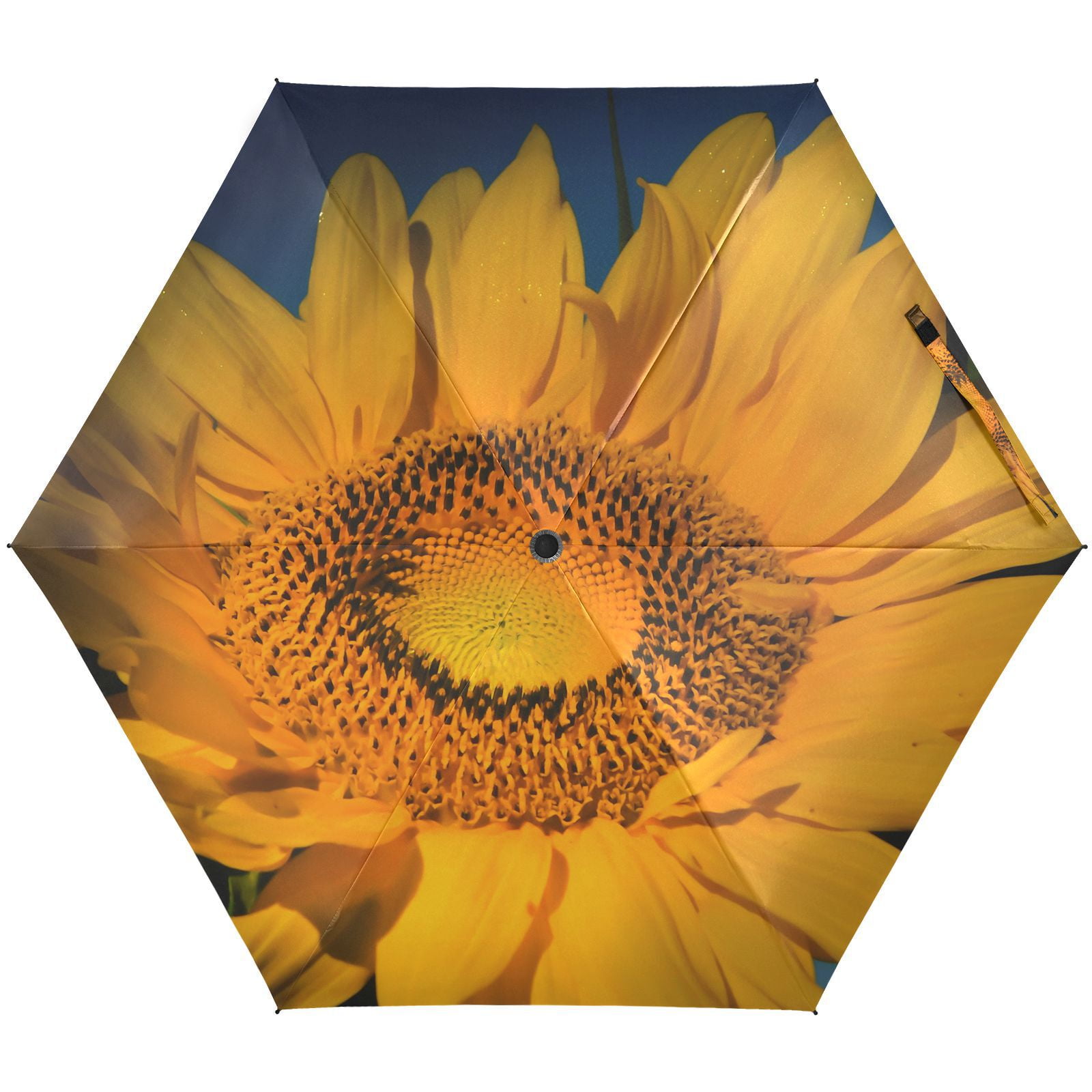 JSTEL Sunflower Close Up Flower Flroal Folding Umbrella for Rain Sun ...