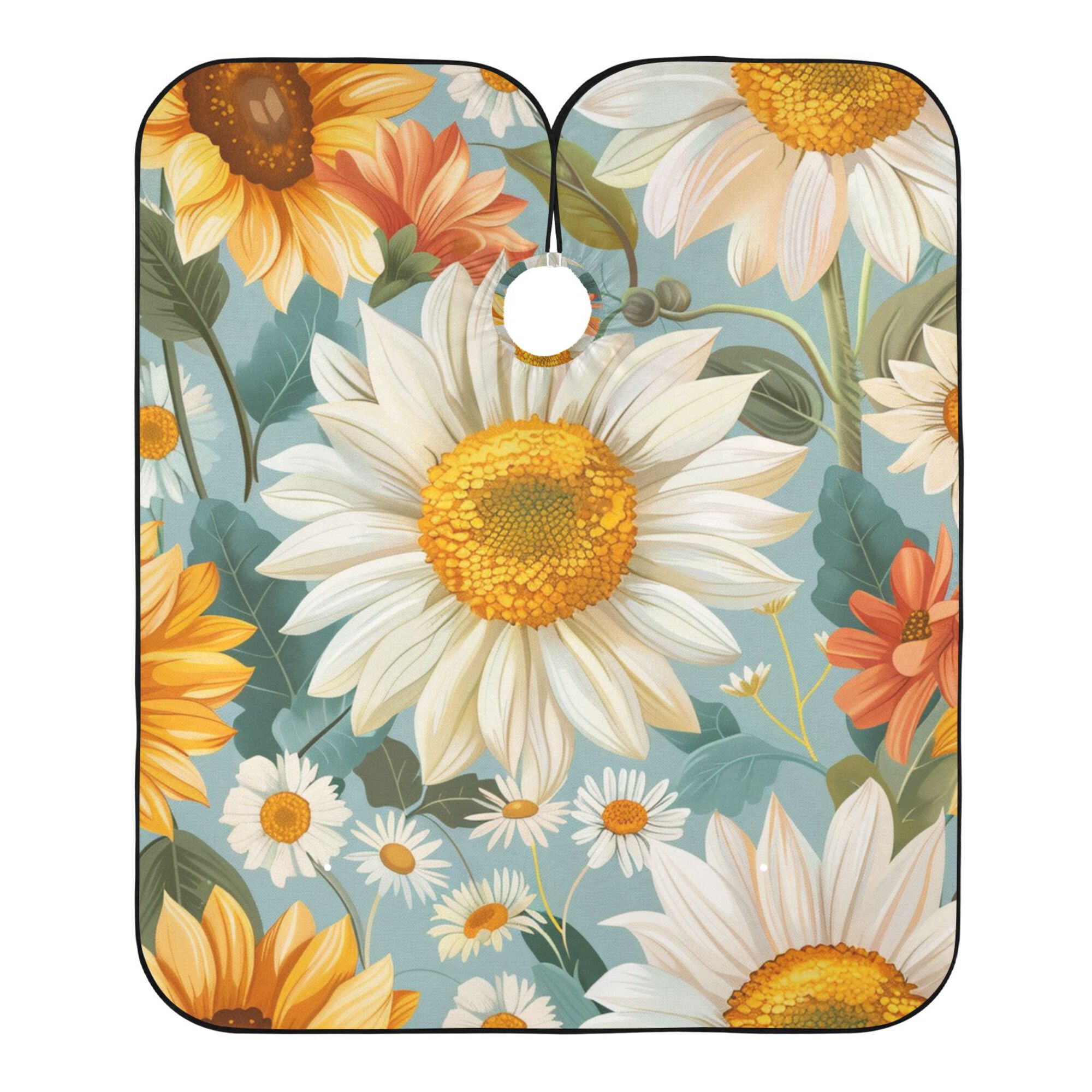JSTEL Sunflower Daisy Flower Waterproof Barber Cape for Men Women Beard ...