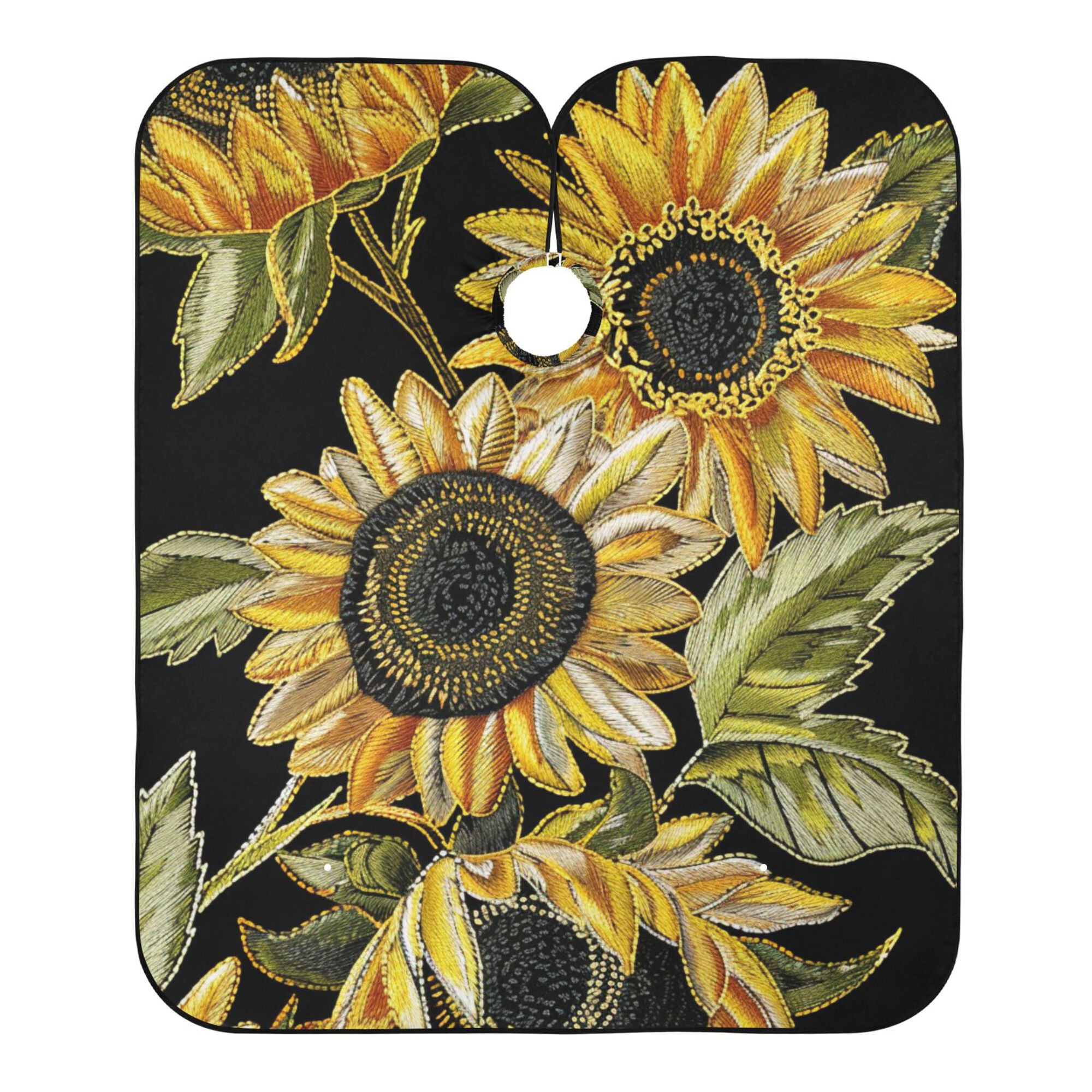 JSTEL Sunflower Embroidery Style Waterproof Barber Cape for Men Women ...
