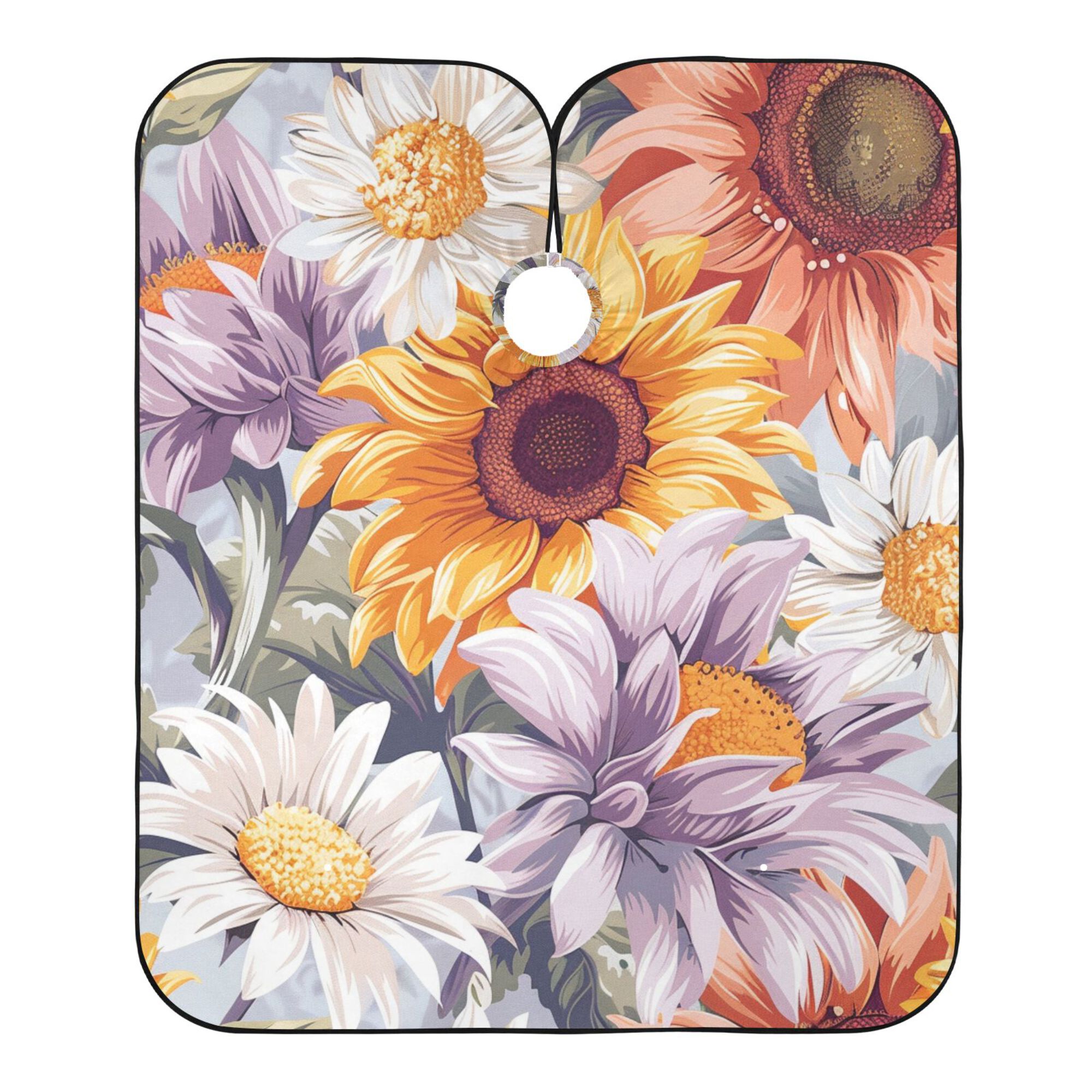 JSTEL Sunflower Floral Daisy Waterproof Barber Cape for Men Women Beard ...
