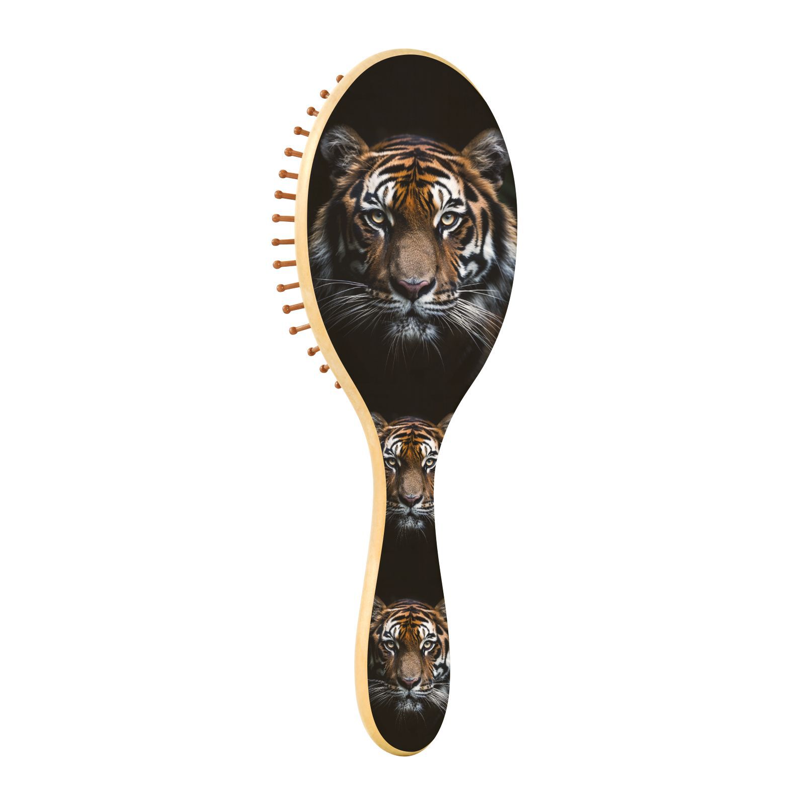 JSTEL Tiger Portrait Animal Hair Brush for Women Men Natural Wood ...